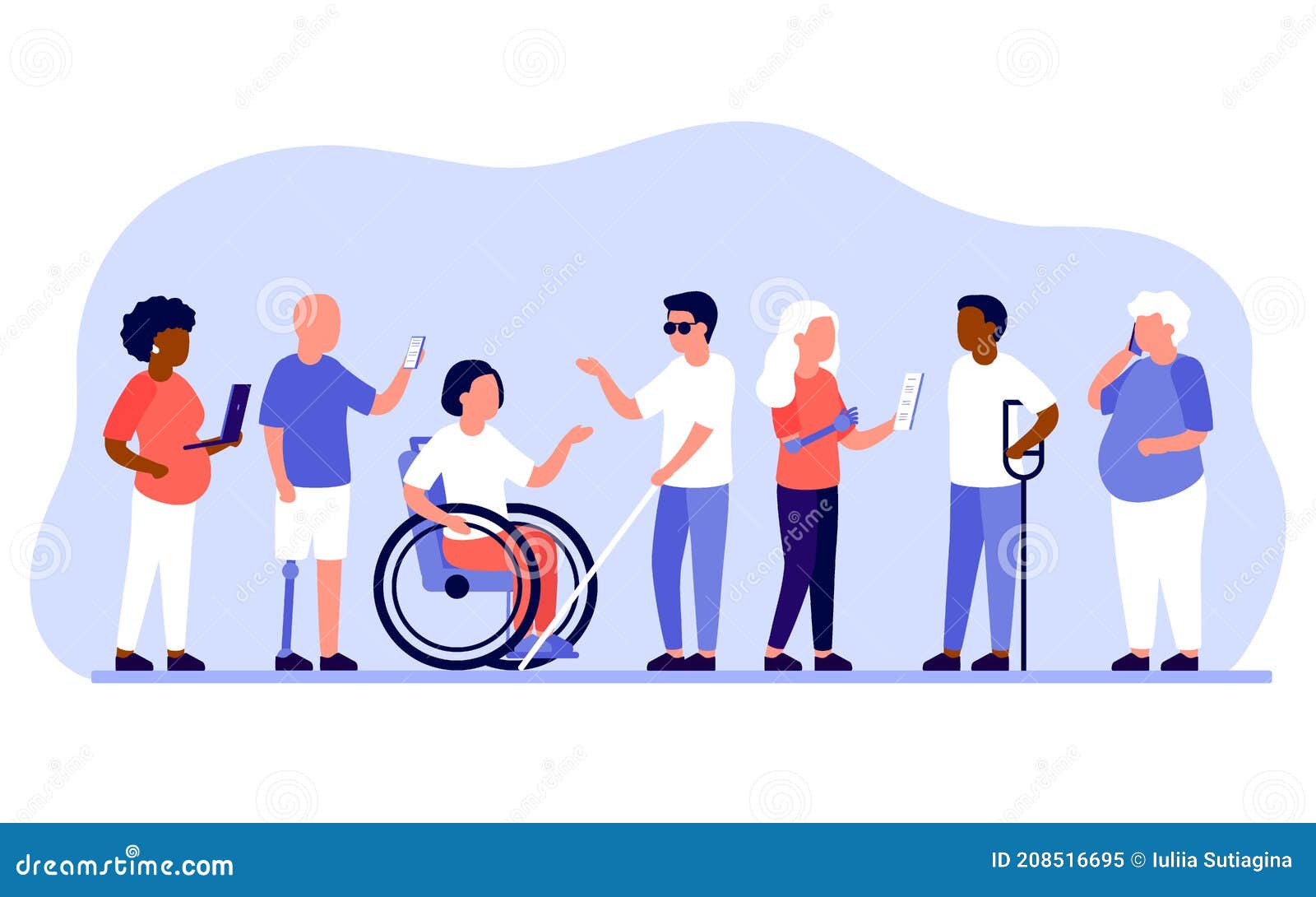 Group Diverse of People with Disabilities Work Together in Office ...