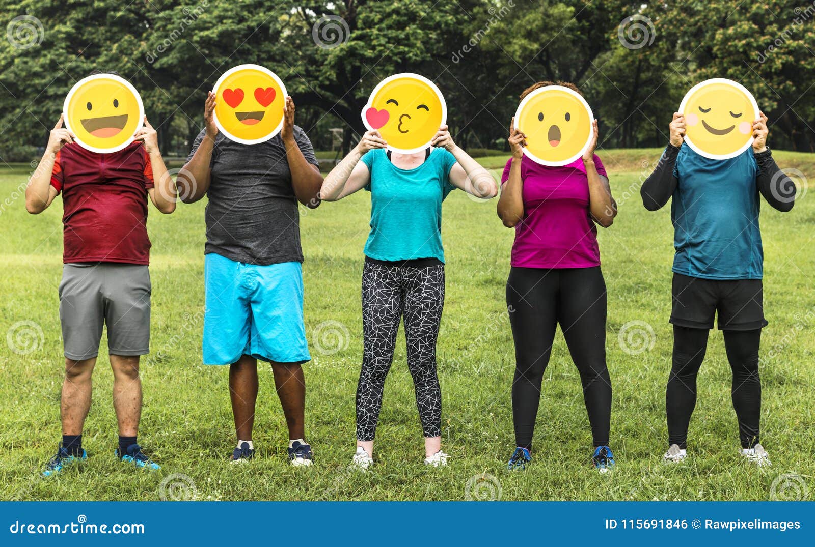Group of Diverse People with Emoticon Stock Photo - Image of group ...