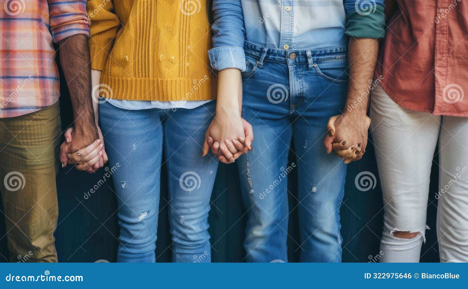 A Group of Diverse People Holding Hands, Showing Unity and Support ...