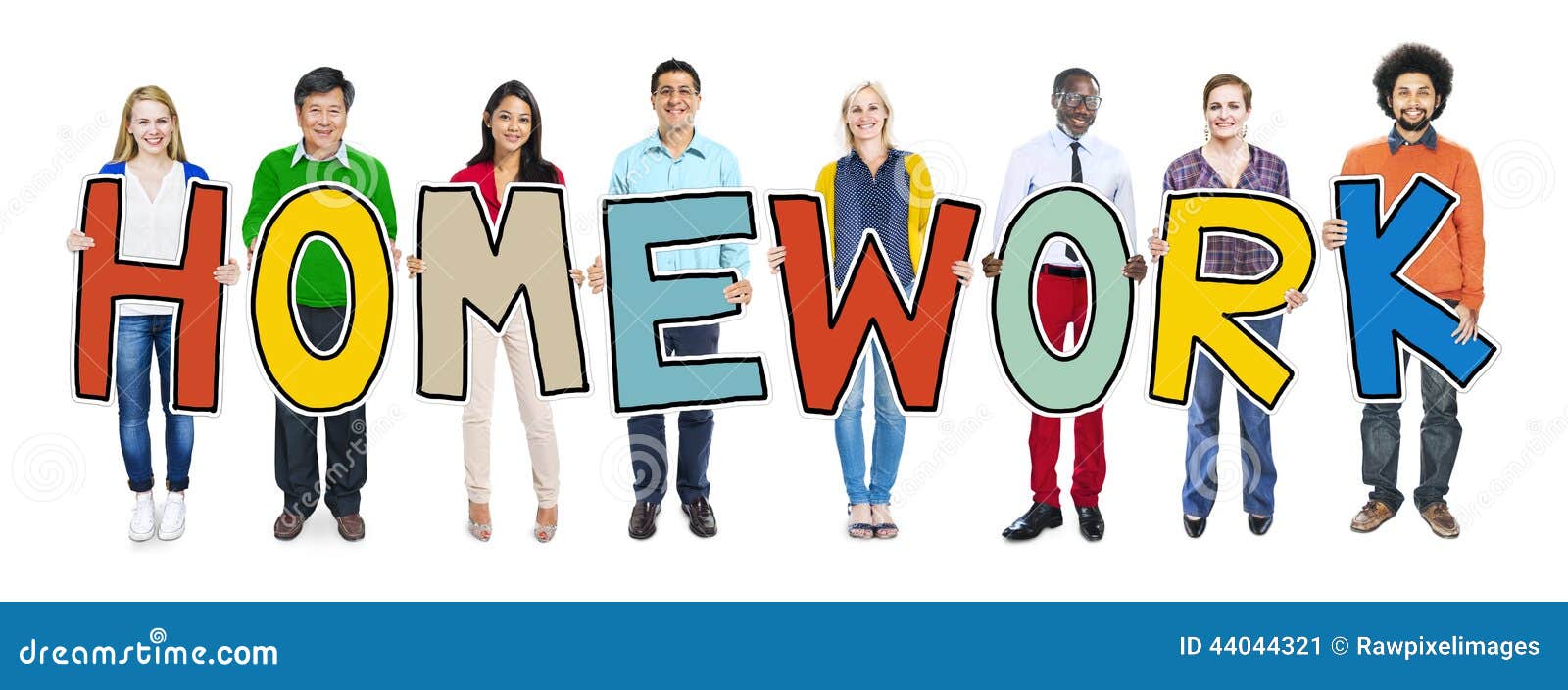 Group of Diverse People Holding Homework Stock Image - Image of ...