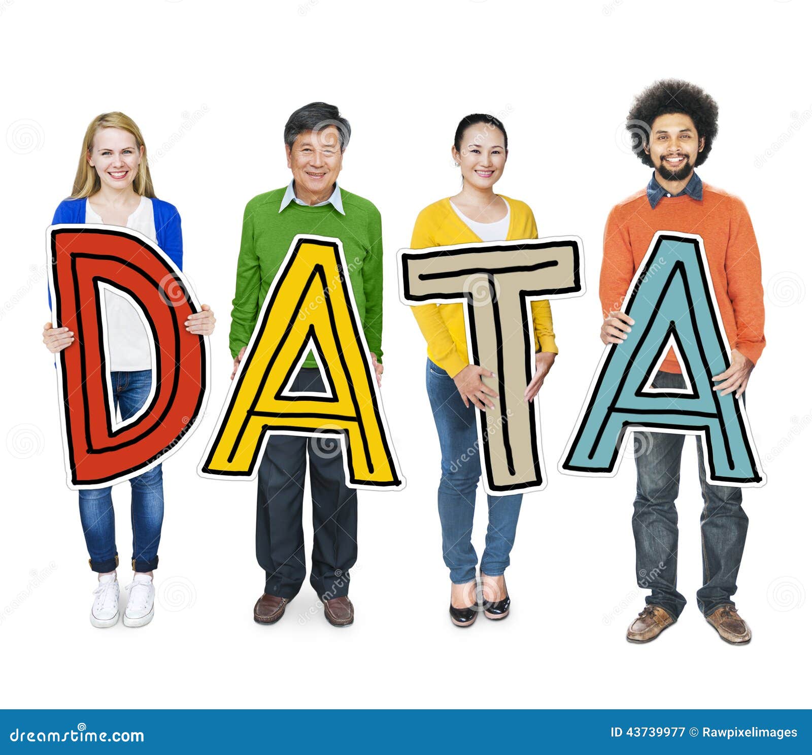 Group of Diverse People Holding Word Data Stock Image - Image of ...