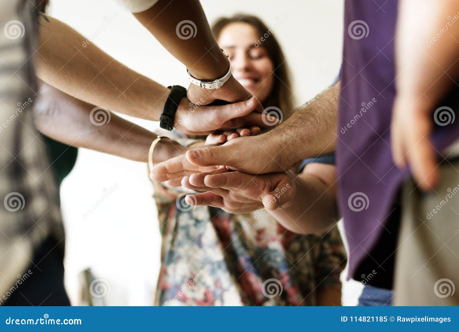 Group of Diverse People Joined Hands Stock Image - Image of challenge ...