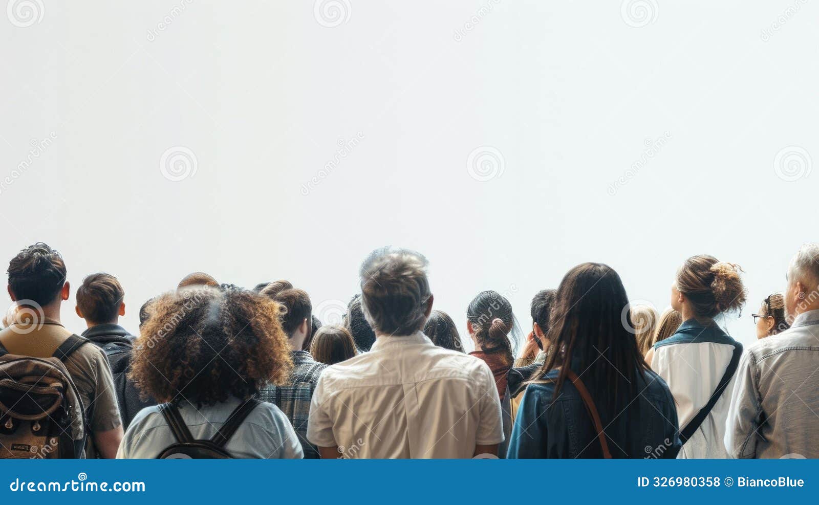 A Group of Diverse People Looking at a Blank Wall AIG535 Stock Photo ...