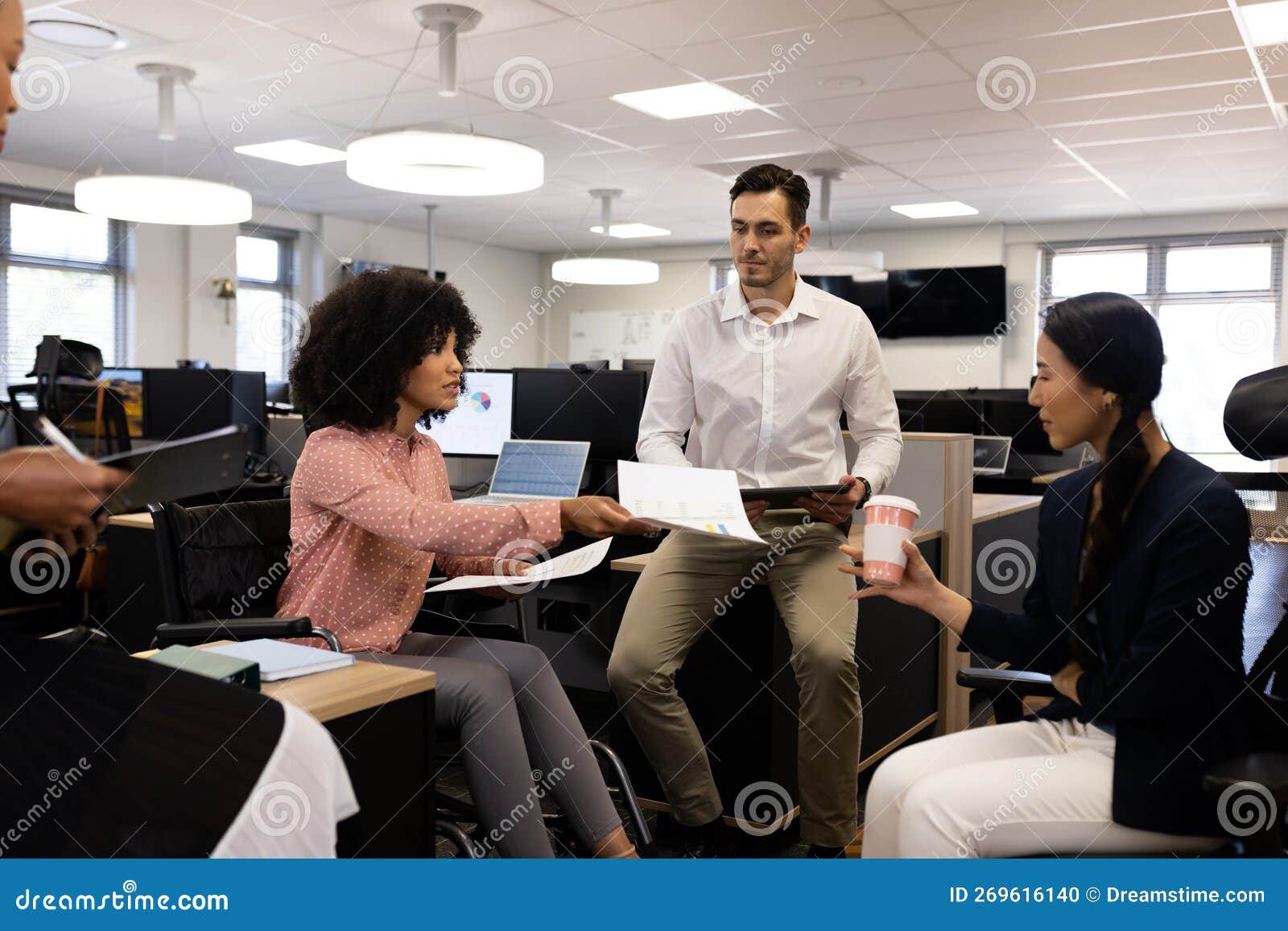 Group of Diverse People in Office Working with Documents Stock Photo ...