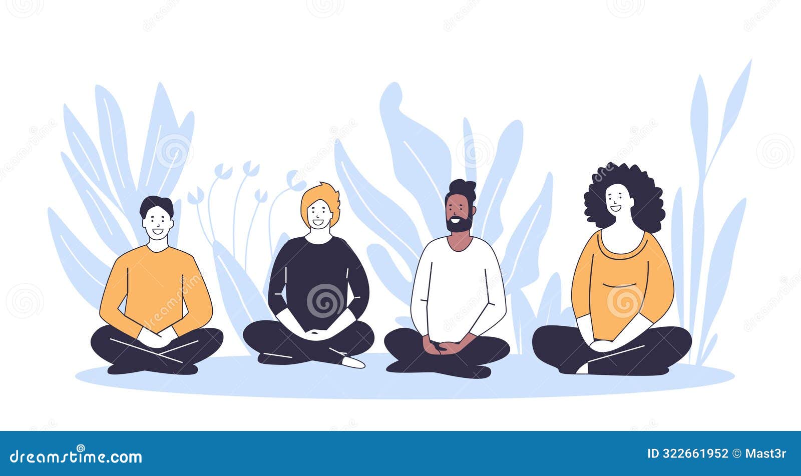 Group of Diverse People Sitting Cross-legged in a Relaxed Outdoor ... Group of Diverse People Sitting Cross-legged in a Relaxed Outdoor ...