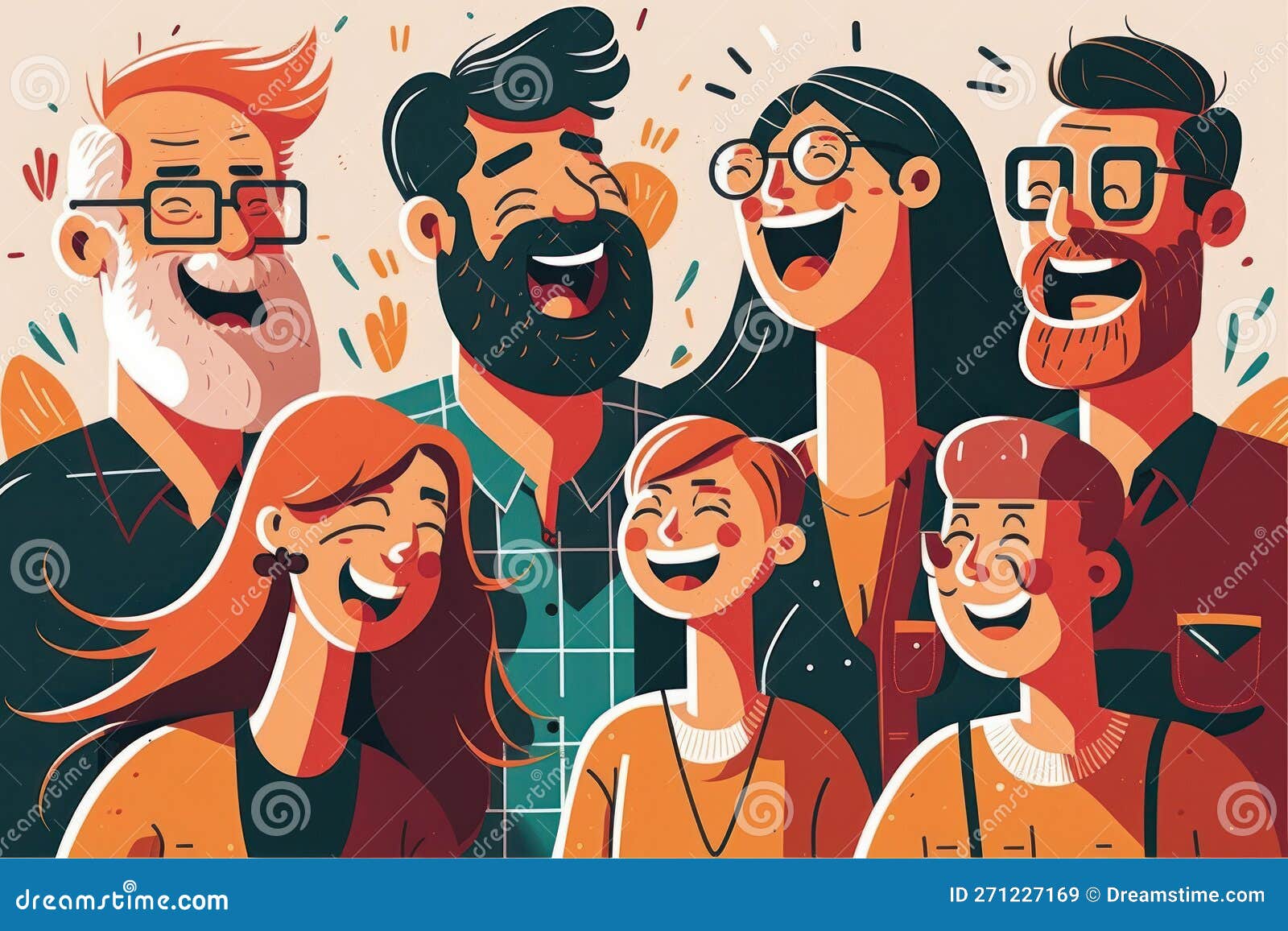 A Group of Diverse People Smiling and Laughing Together. Comedy and ...