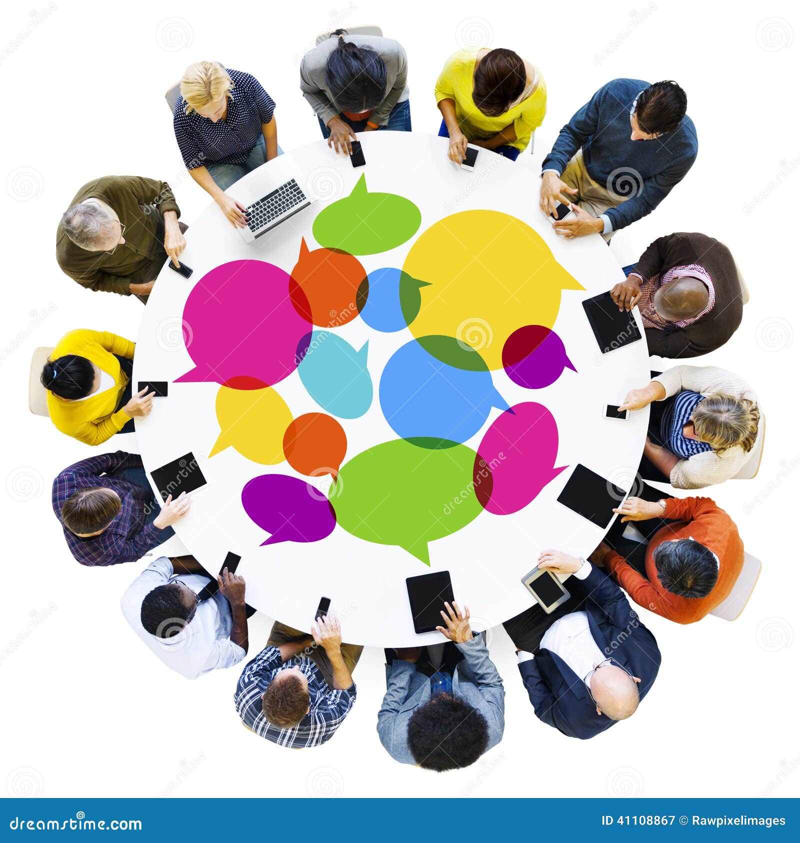 Group of Diverse People Social Networking with Digital Devices Stock ...