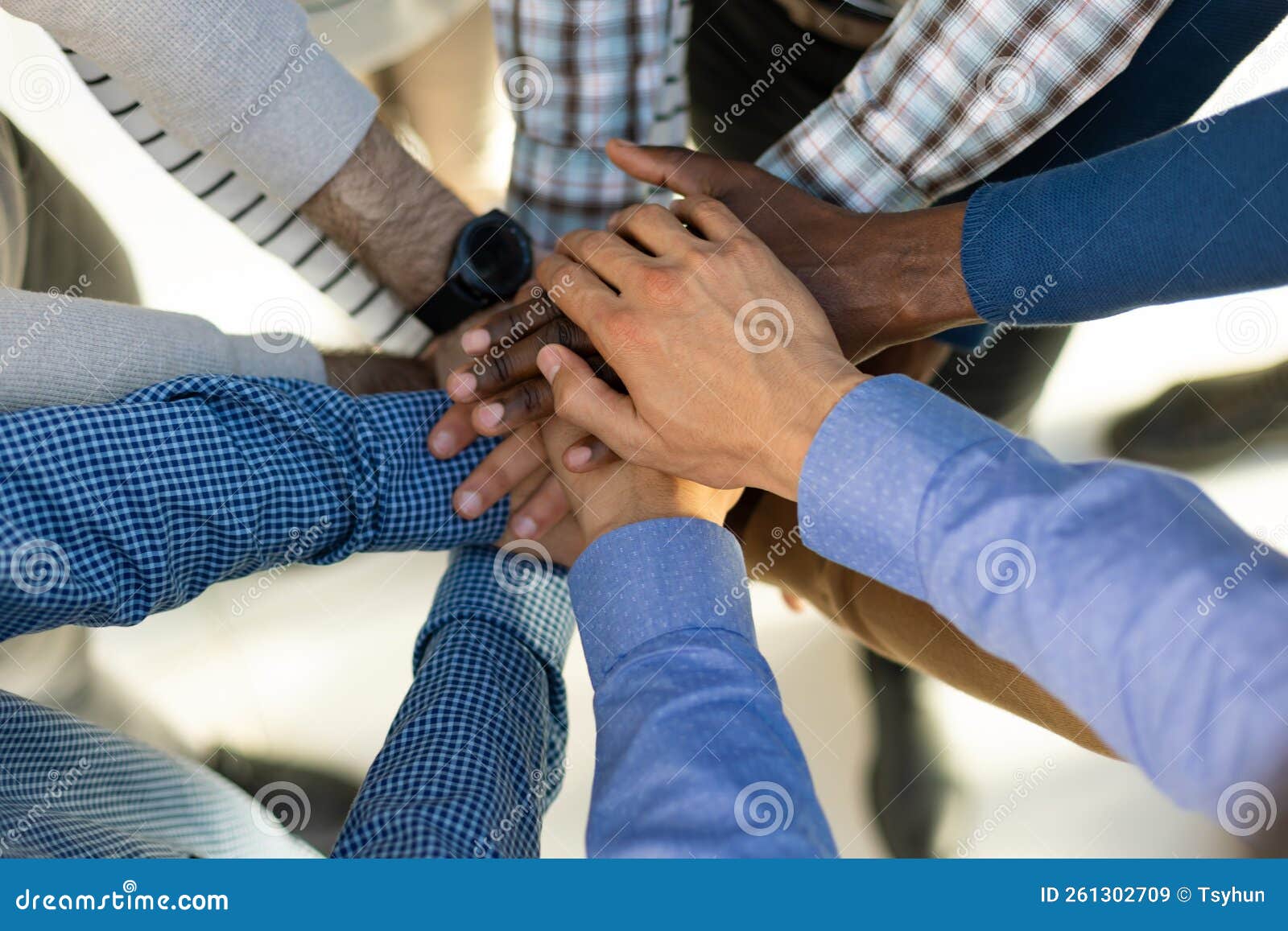 Group of Diverse People Stacking Hands in the Middle. Stock Image ...