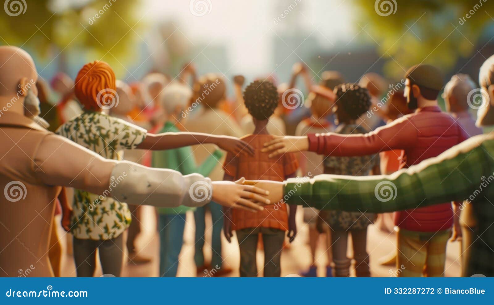 Group of Diverse People Standing in a Circle while Holding Other Hands ...