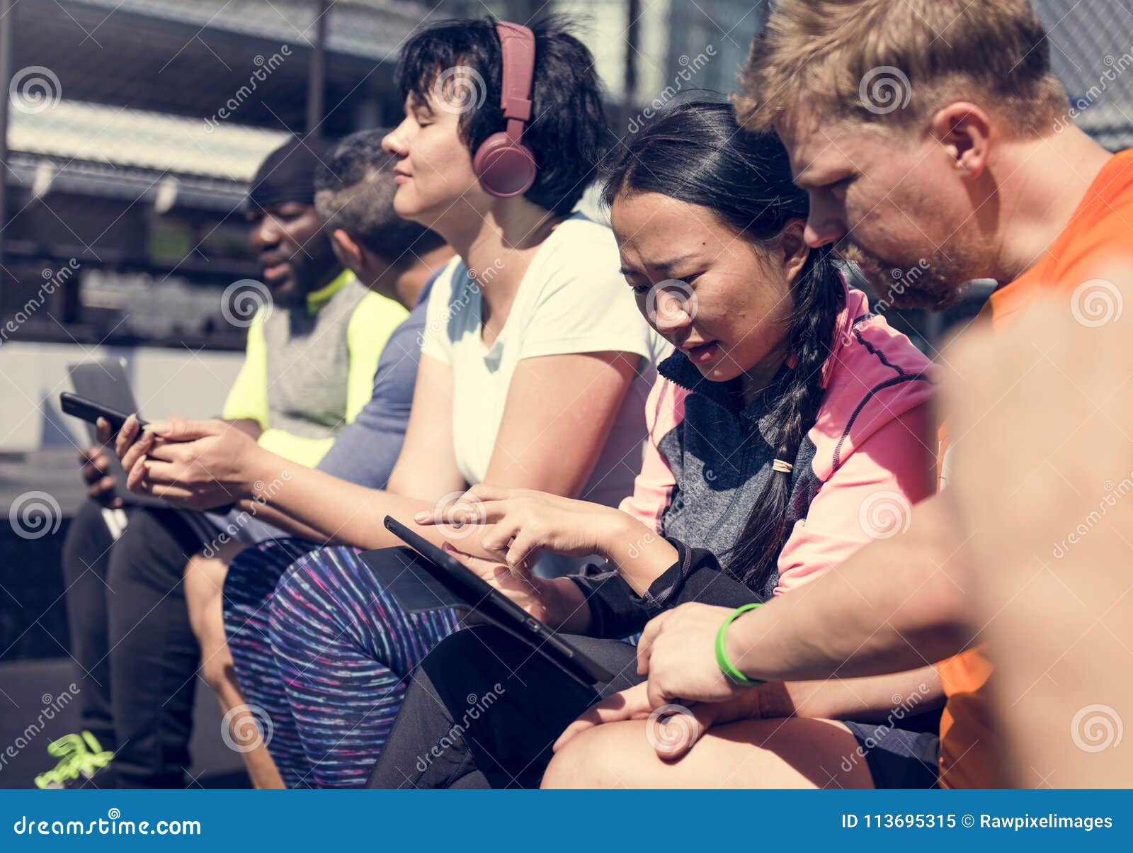 Group of Diverse People Using Digital Devices Stock Image - Image of ...