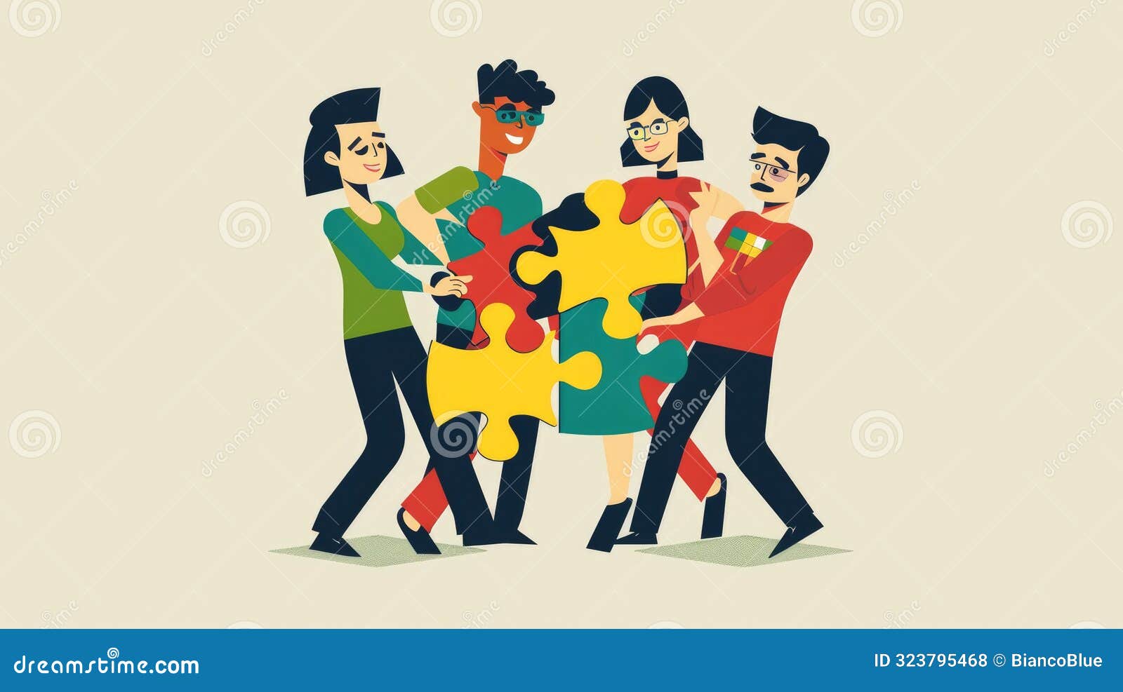 A Group of Diverse People are Working Together To Put Together a Puzzle ...