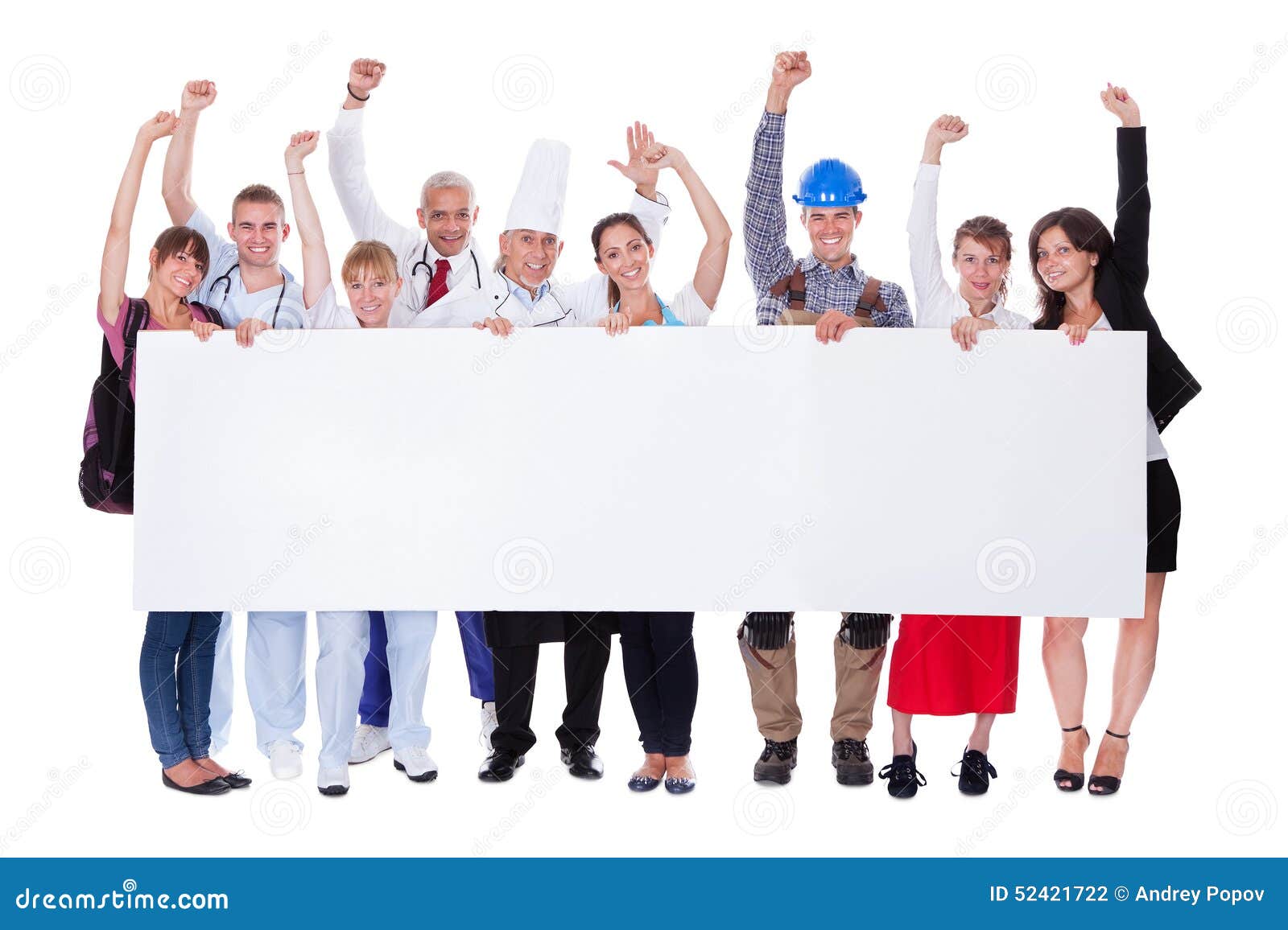 Group of Diverse Professional People with a Banner Stock Photo - Image ...