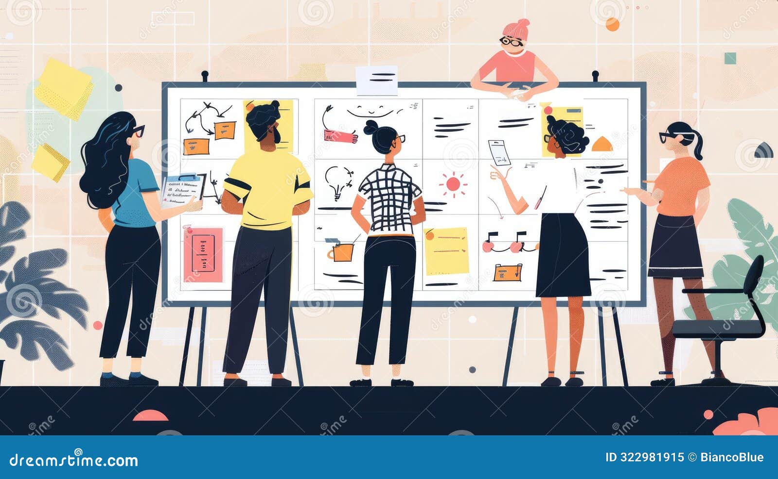 A Group of Diverse Professionals Brainstorm Ideas in a Creative and ...