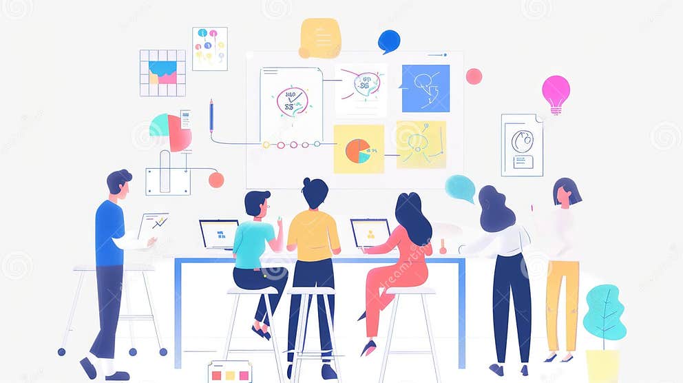 A Group of Diverse Professionals Brainstorm Ideas in a Creative and ...