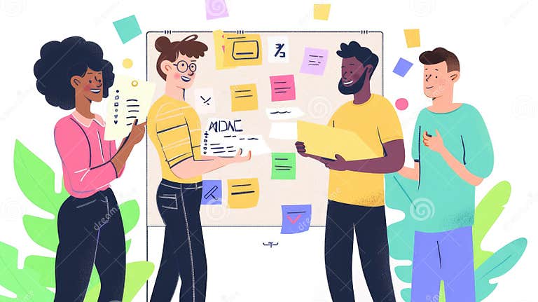 A Group of Diverse Professionals Brainstorm Ideas in a Creative and ...