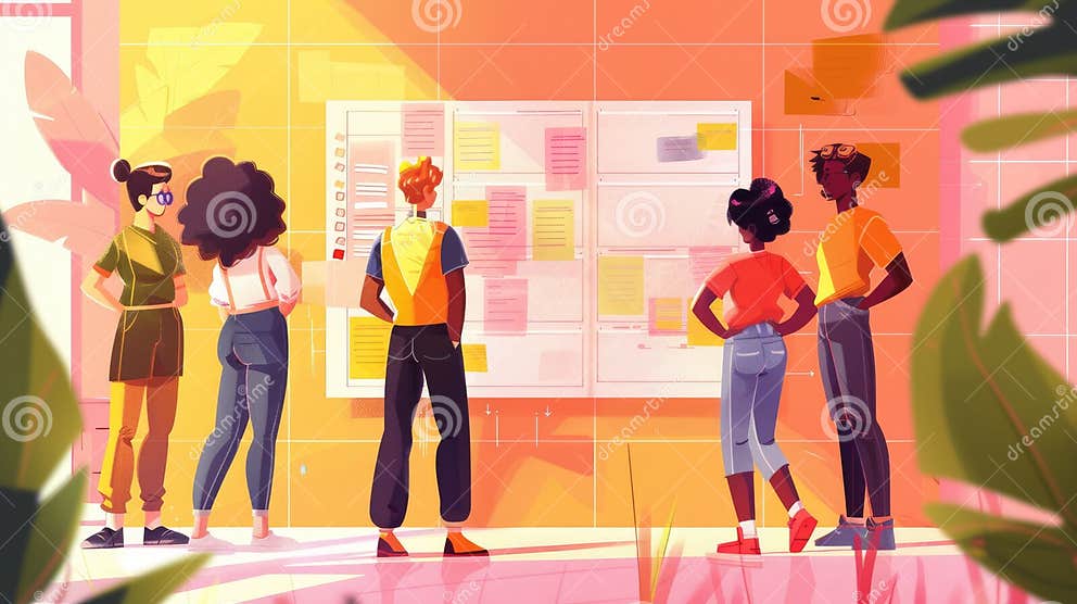 A Group of Diverse Professionals Brainstorm Ideas in a Creative and ...