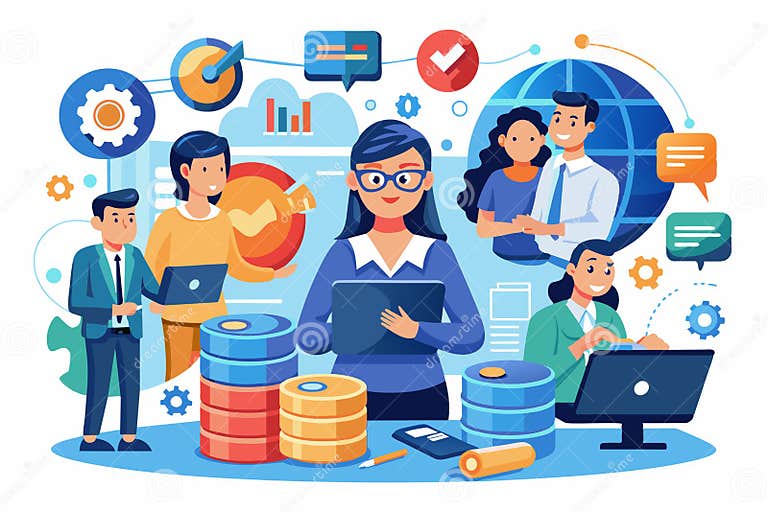 A Group of Diverse Professionals Collaborates on Data Analysis Tasks ...