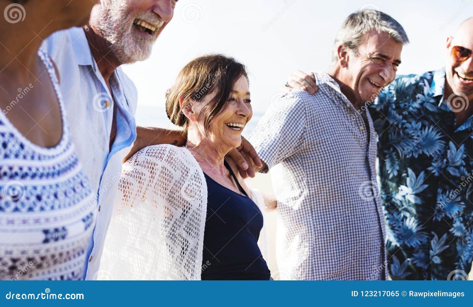 Group of Diverse Seniors on the Beach Stock Image - Image of ...