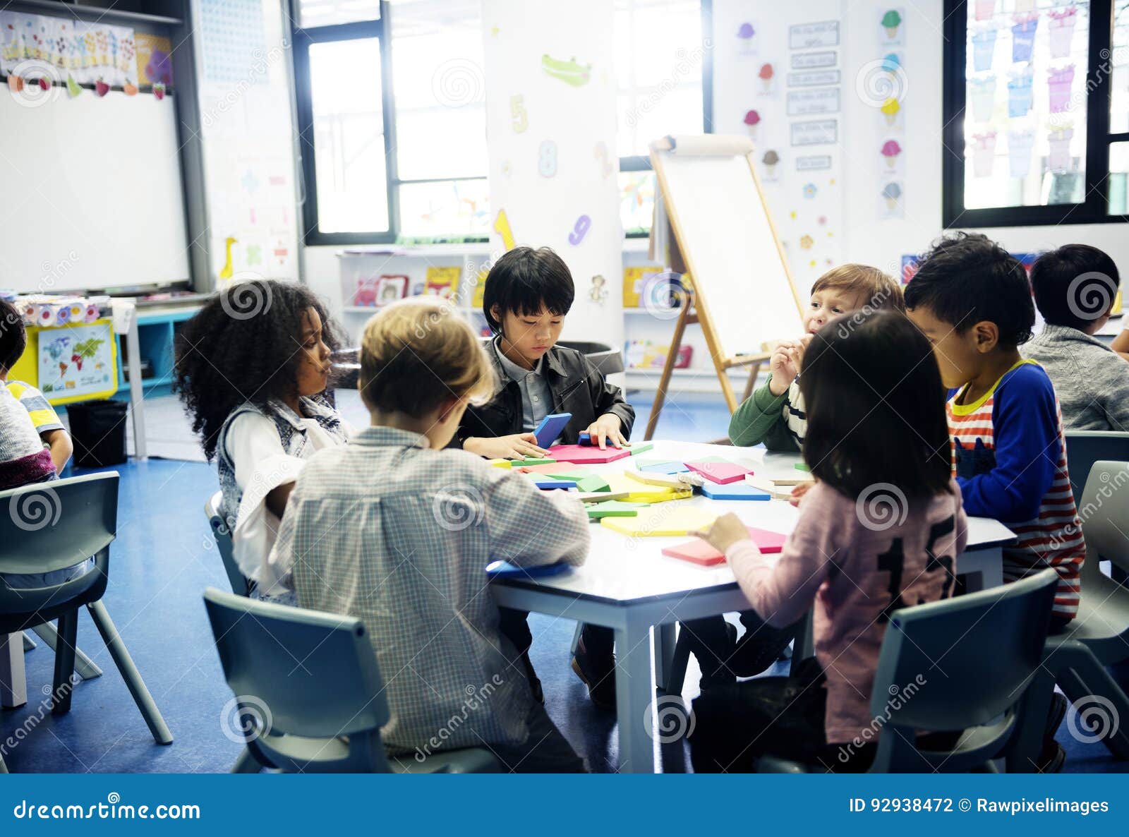 Diverse Students Attending Art Lesson Learning Drawing Technique Stock ...