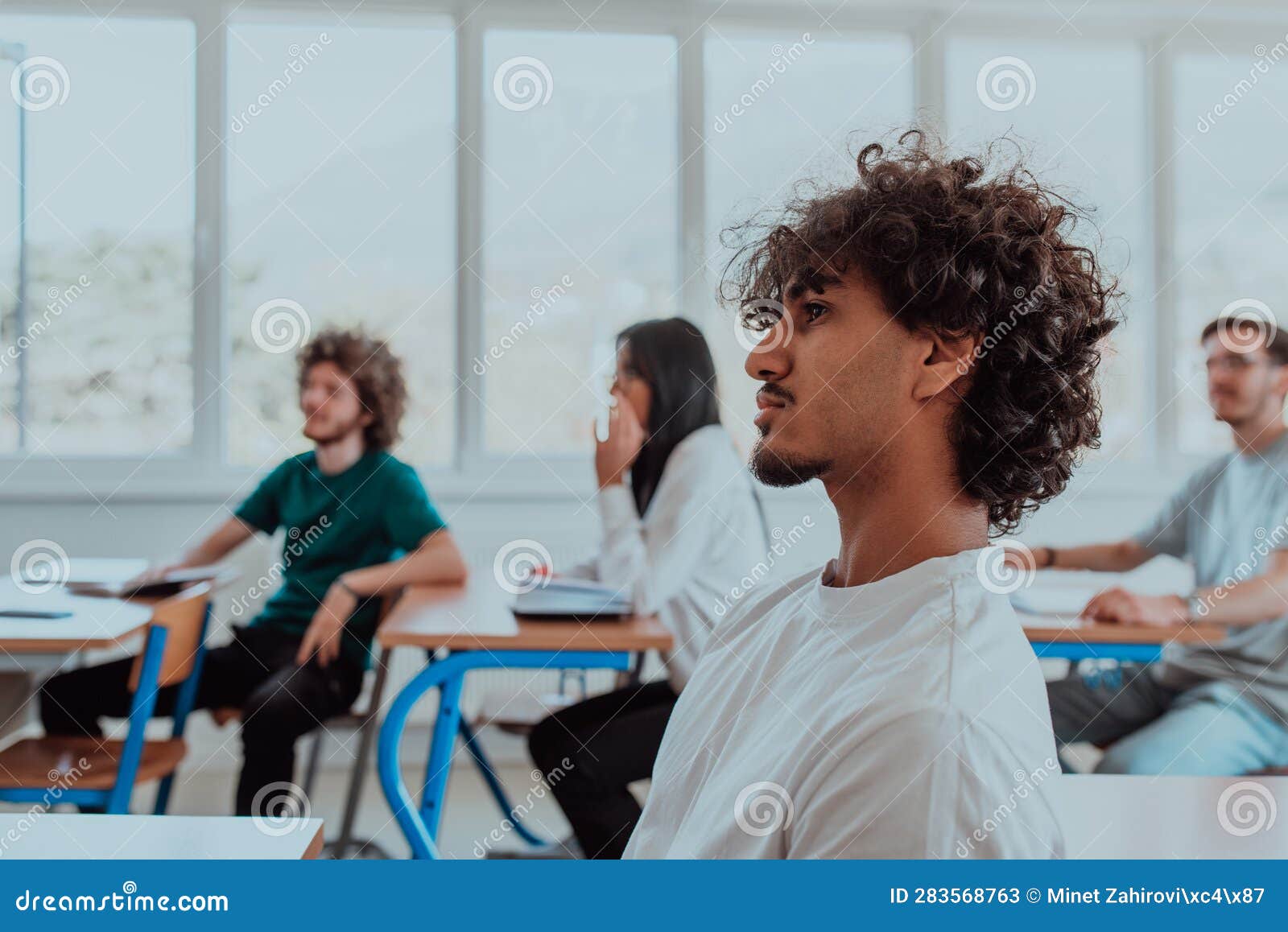 A Group of Diverse Students Engages in Lively Discussion As they ...