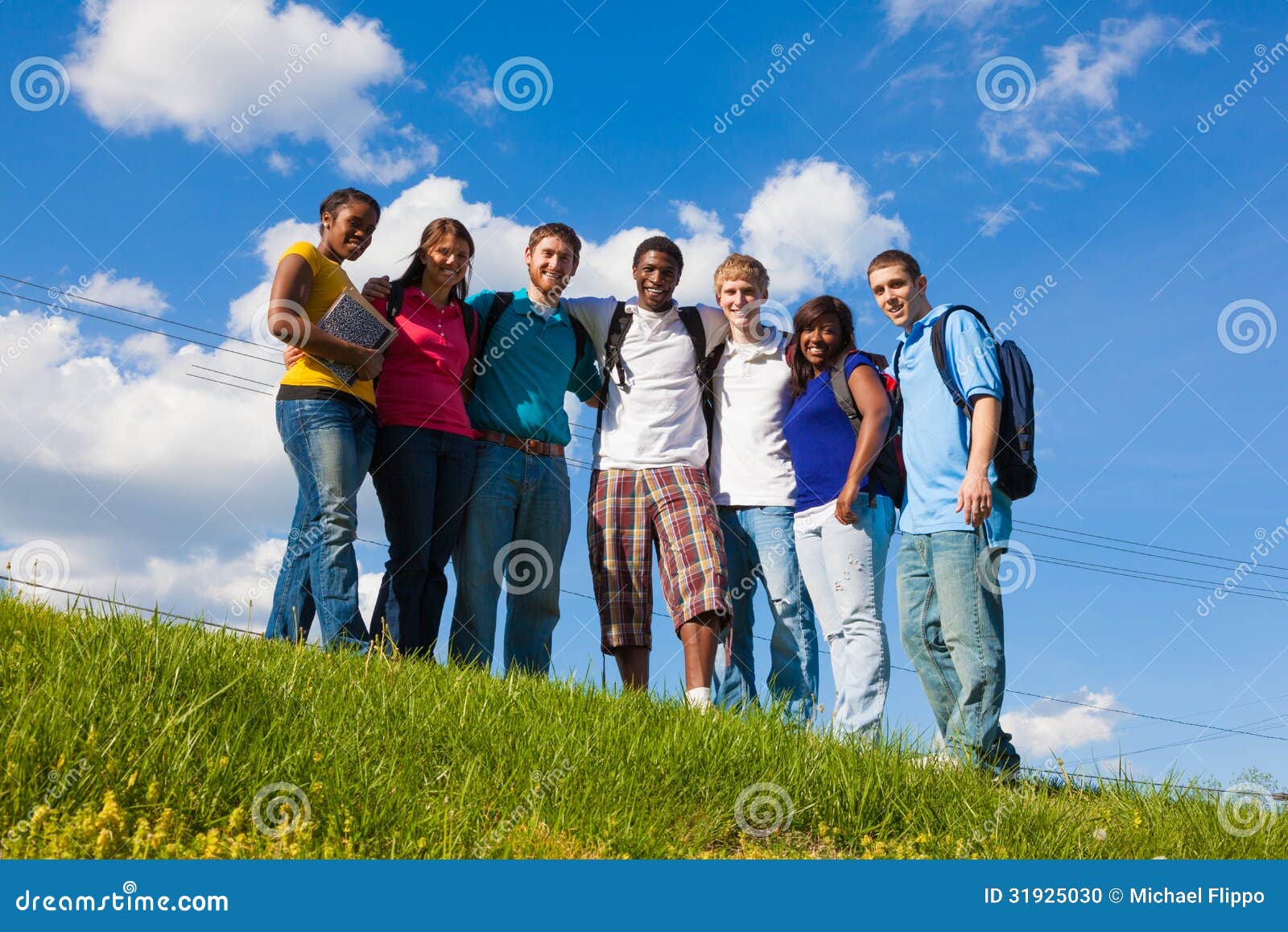 Group of Diverse Students/friends Outside Stock Photo - Image of ...