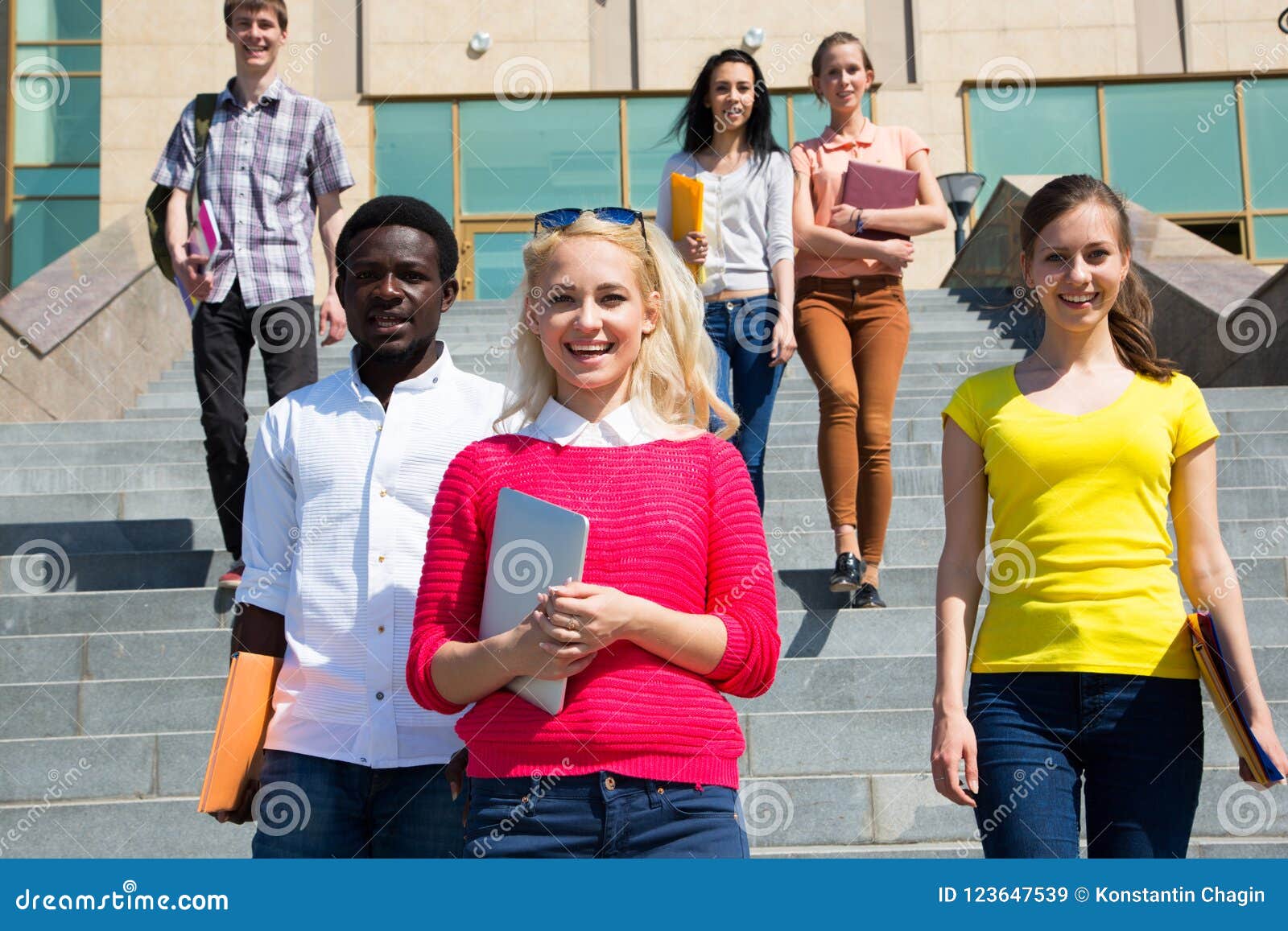 Group of Diverse Students Outside Stock Image - Image of group ...