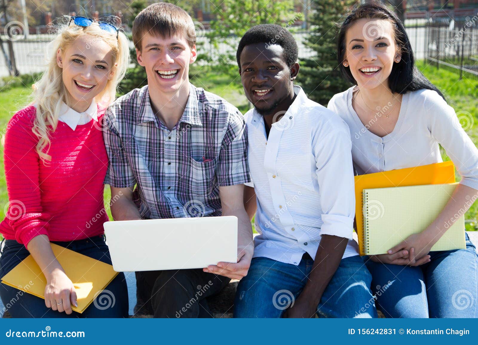 Group of Diverse Students Outside Stock Image - Image of adult, happy ...