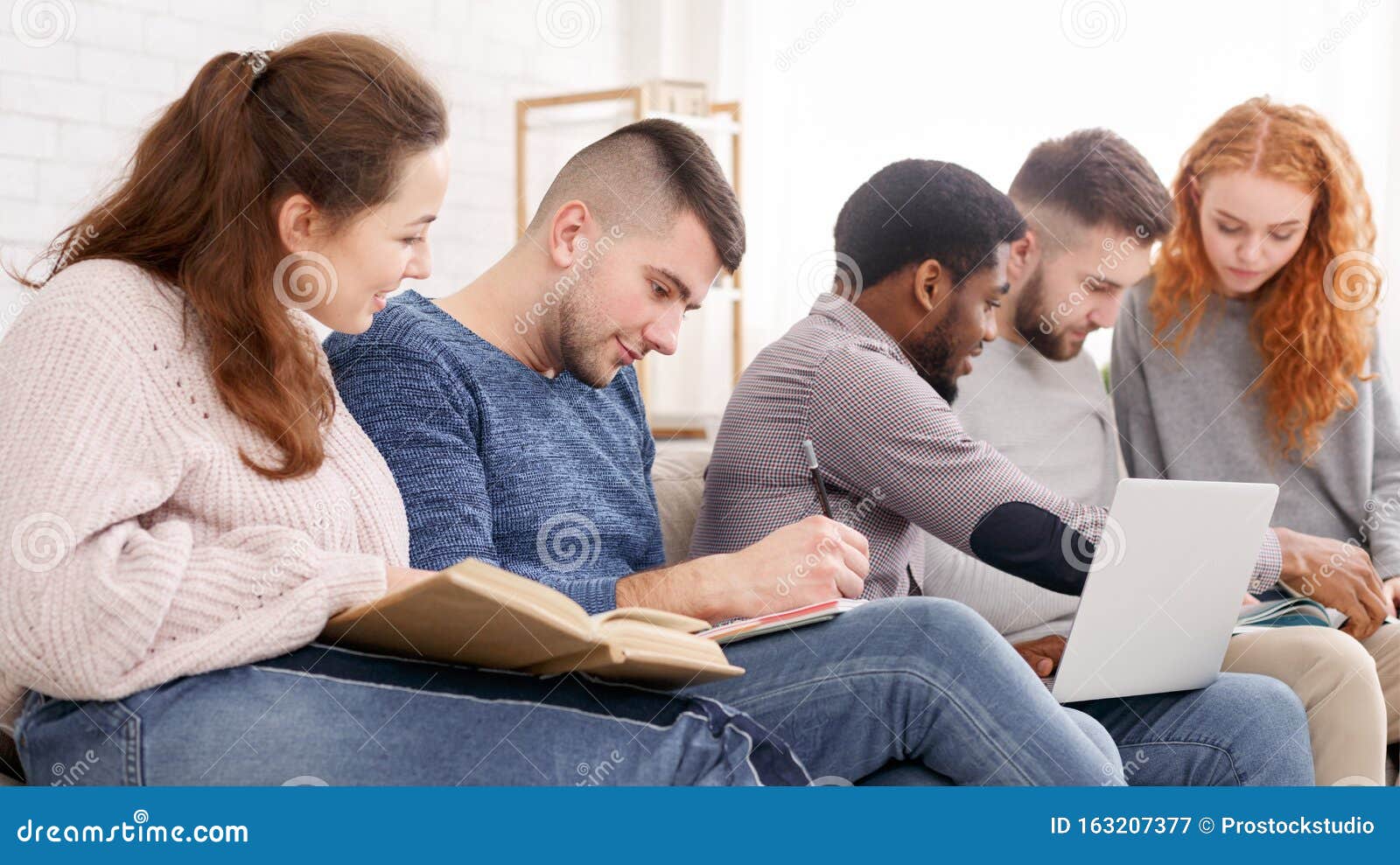 Group of Diverse Students Preparing for Classes Stock Image - Image of ...