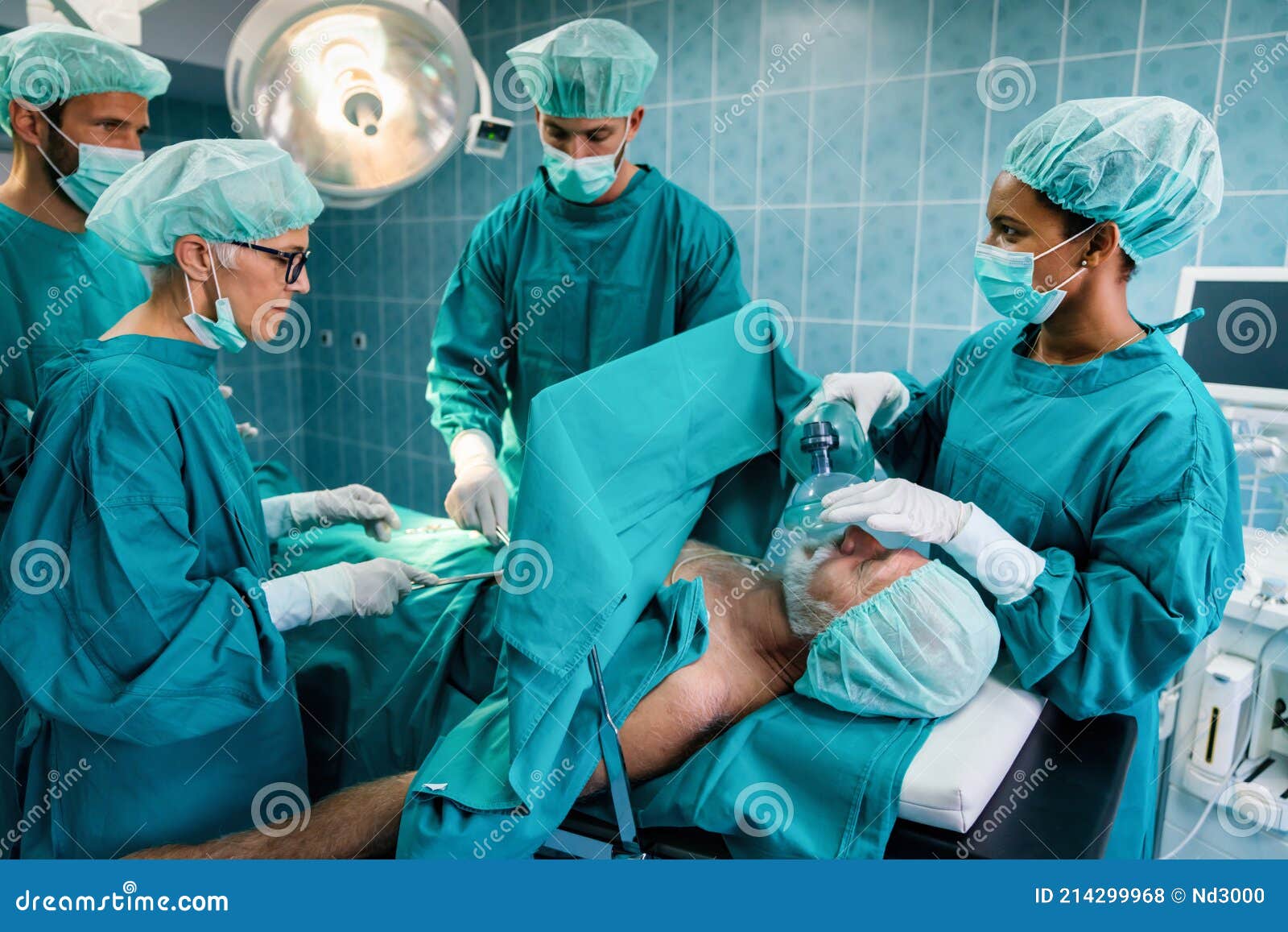Group of Surgeon Team at Work in Operating Room in Hospital Stock Photo ...
