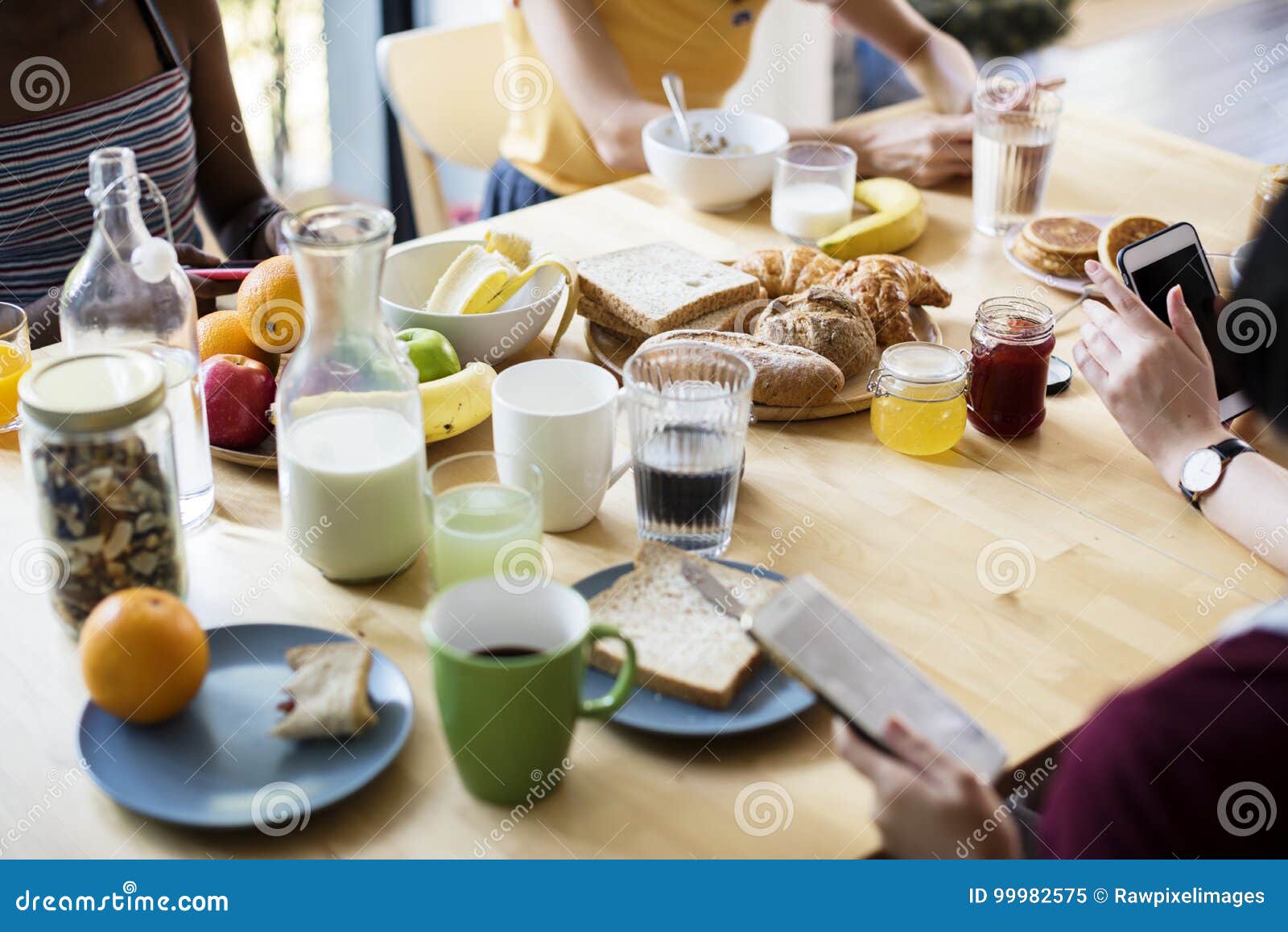 Group of Diverse Women Having Breakfast Together Stock Image - Image of ...