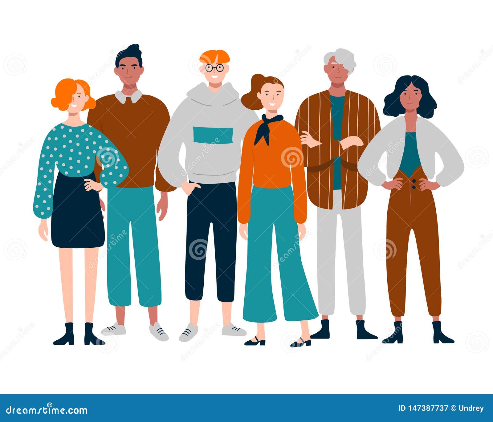 Diverse Young People Friend Group Hugging Cartoon Vector ...