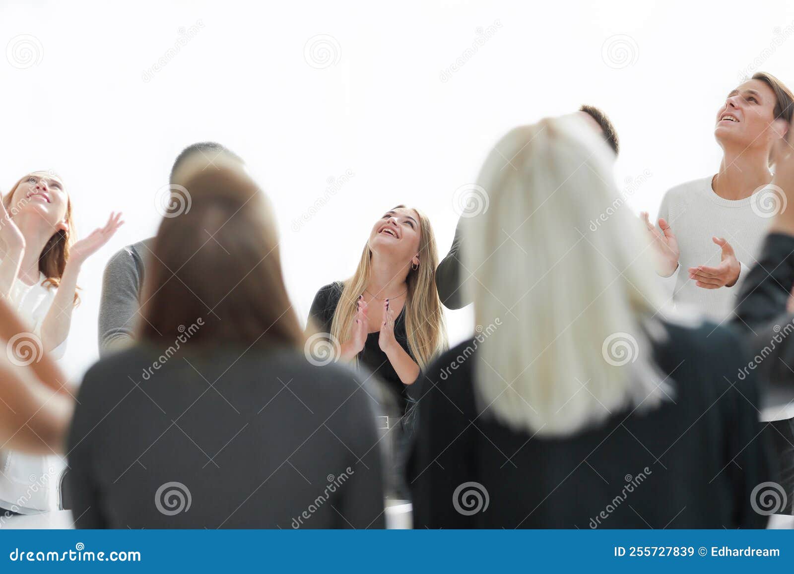 Group of Diverse Young People Standing Around a Round Table Stock Image ...