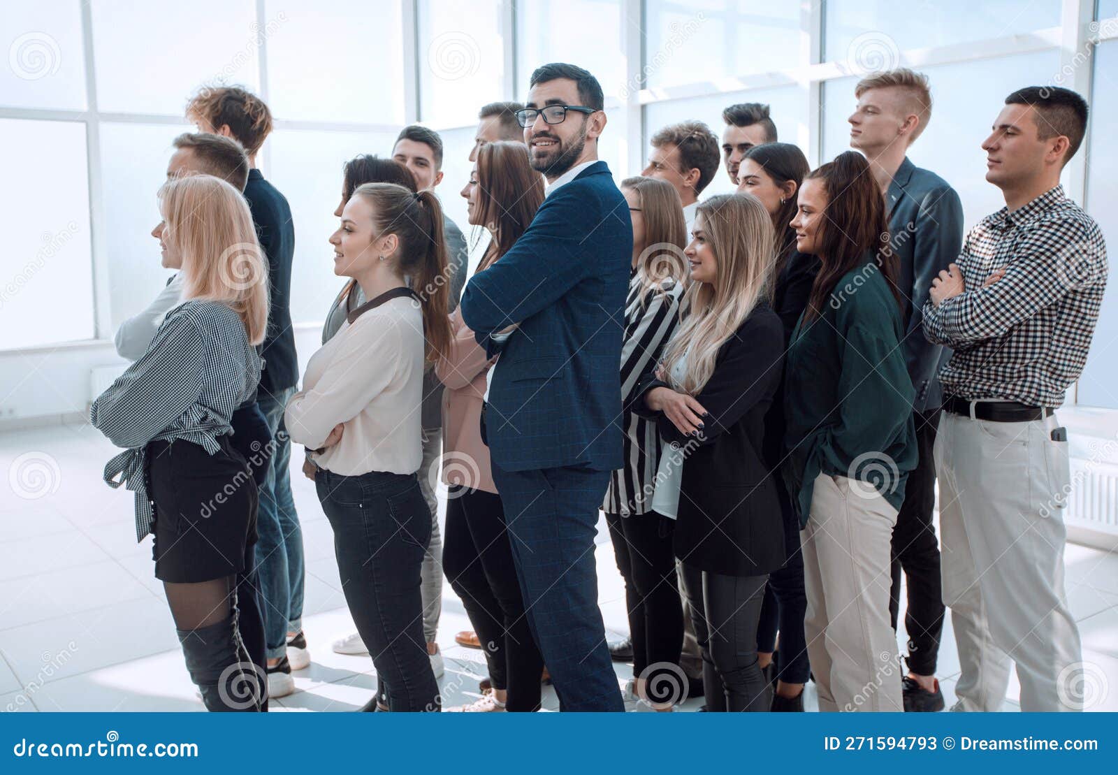 Group of Diverse Young People Standing Together and Looking Ahead Stock ...