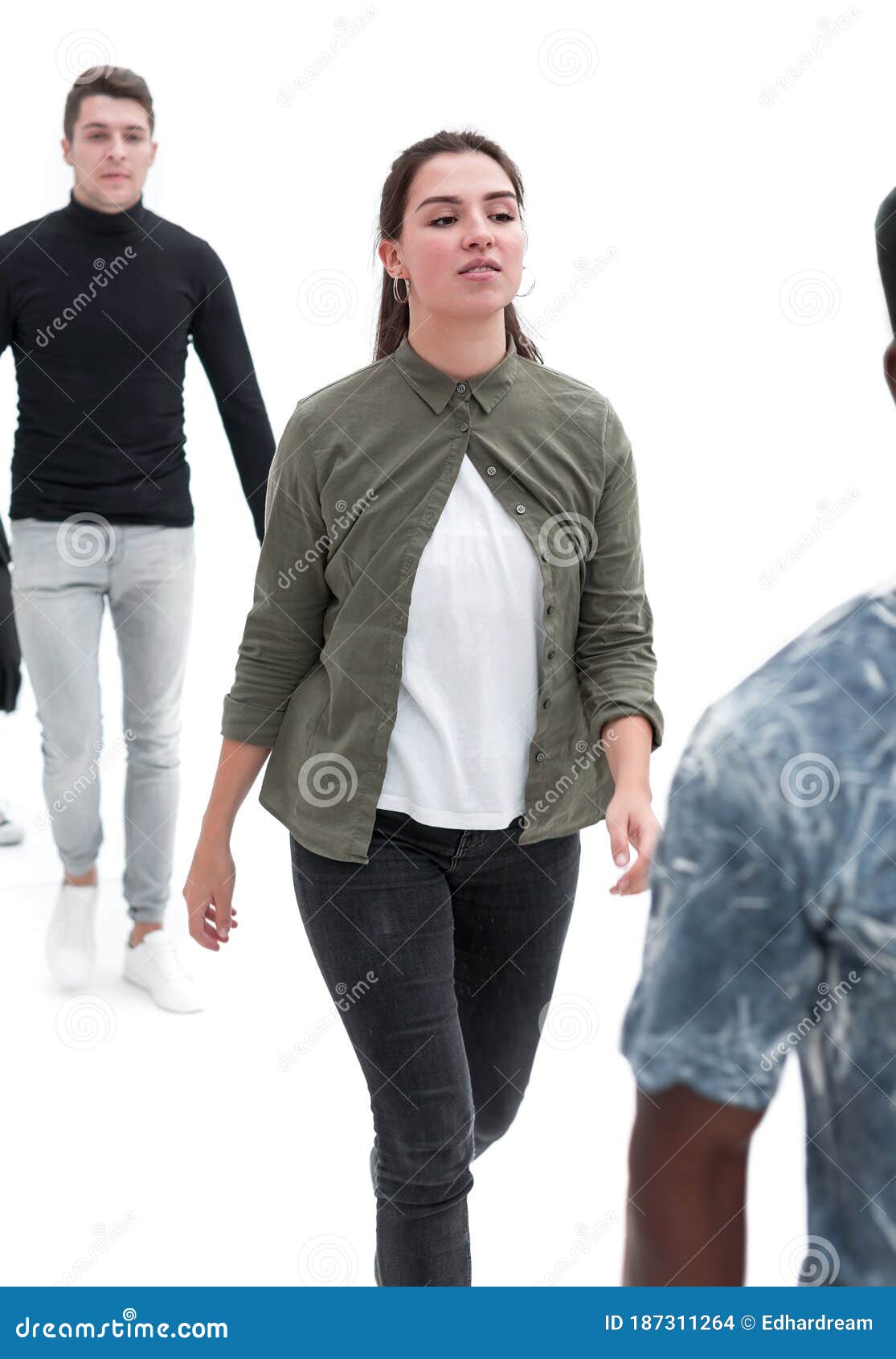 Group of Diverse Young People Striding Forward. Stock Photo - Image of ...