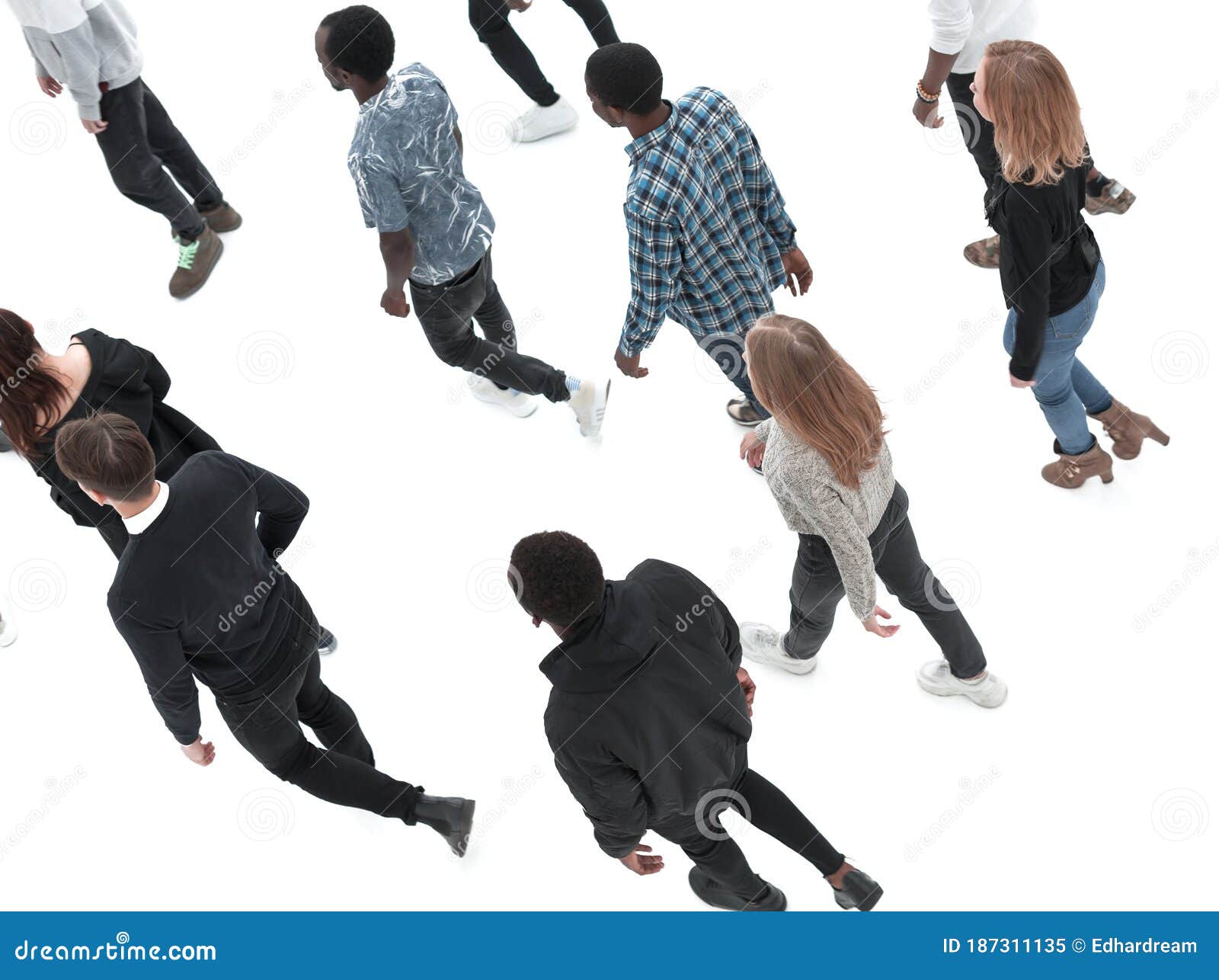 Group of Diverse Young People Walking in the Same Direction Stock Image ...