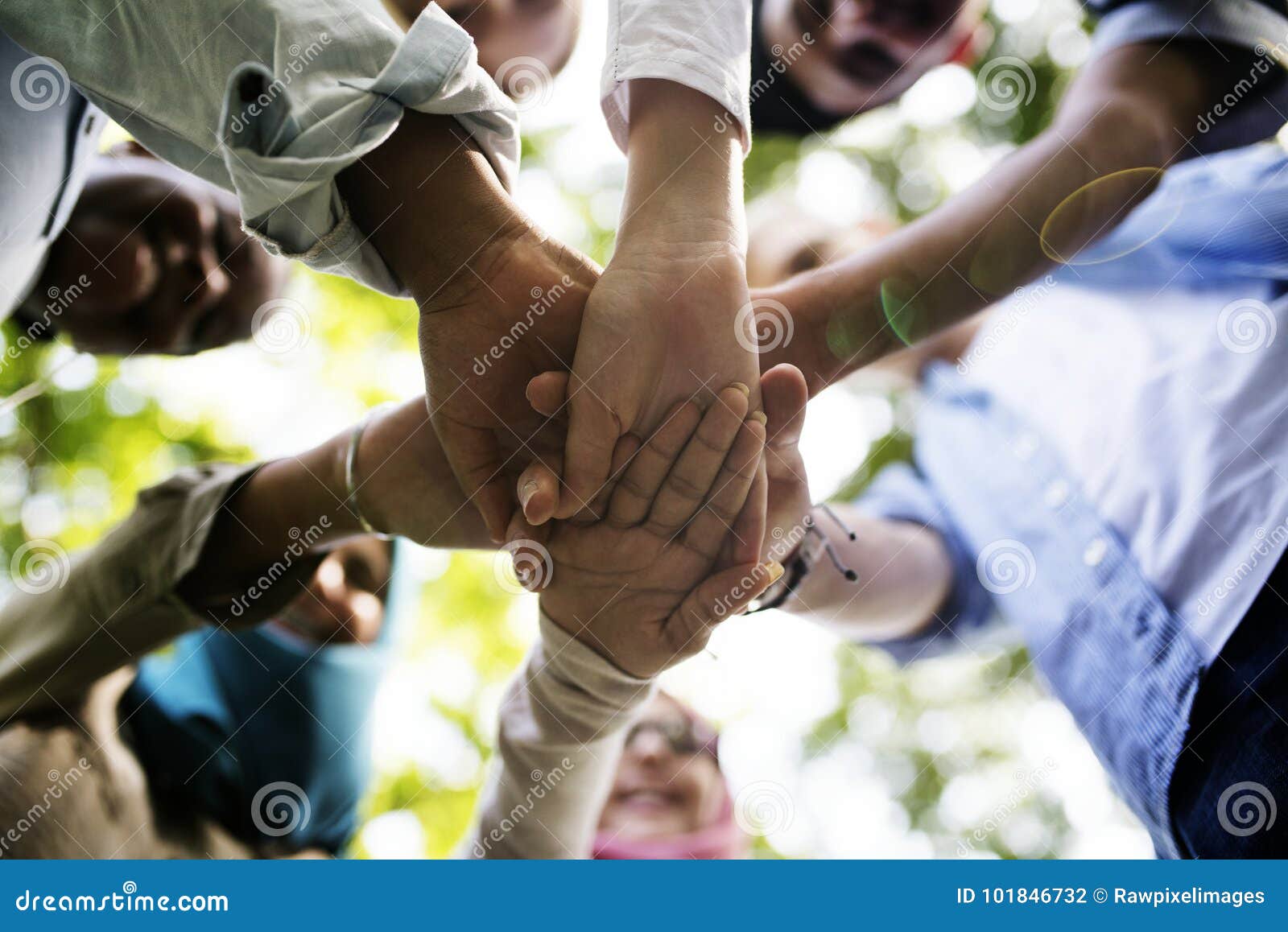 Group of Diverse Youth with Teamwork Joined Hands Stock Photo - Image ...