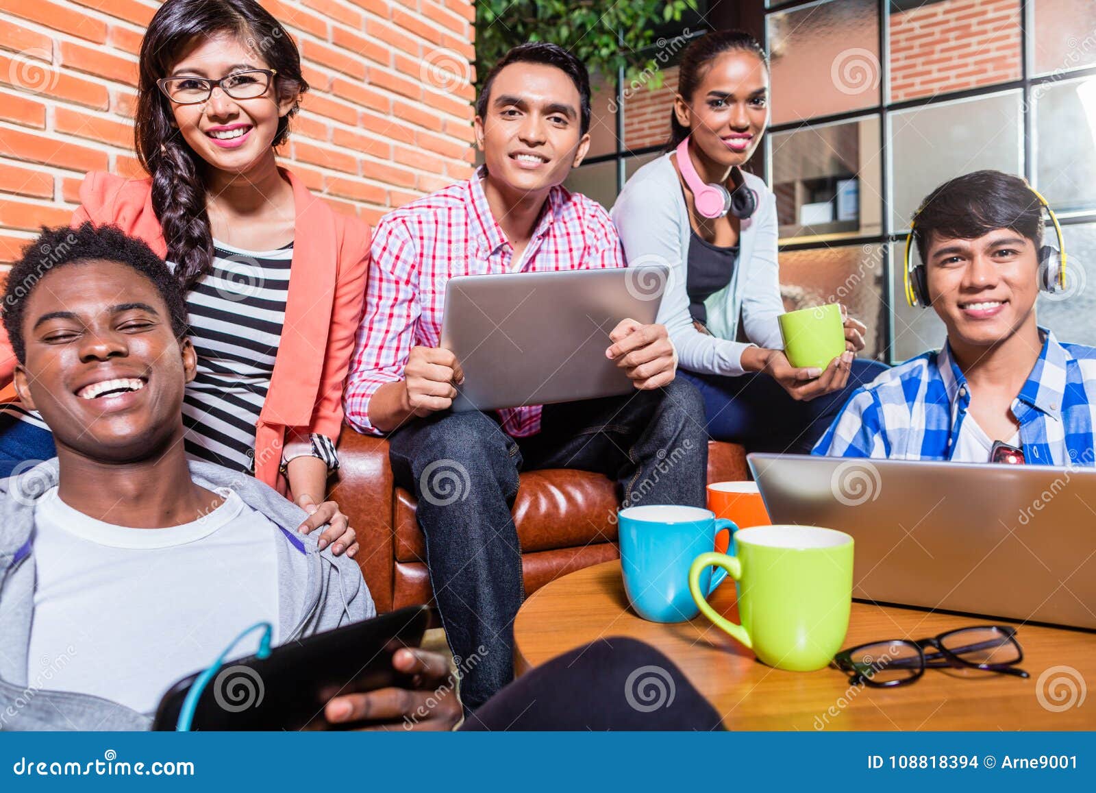 Group of Diversity College Students Learning on Campus Stock Photo ...