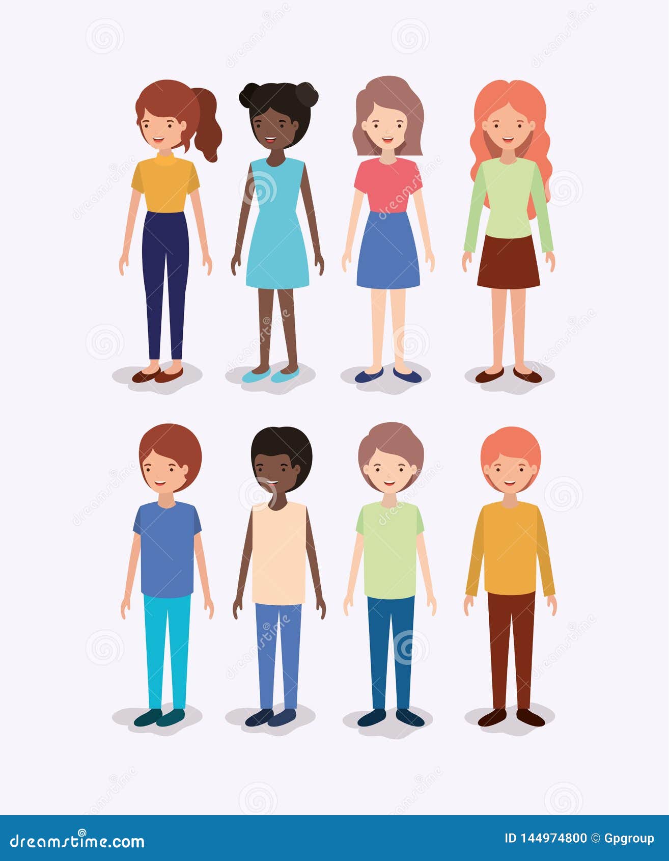 Diversity Kids Reading Book Illustration | CartoonDealer.com #214527686