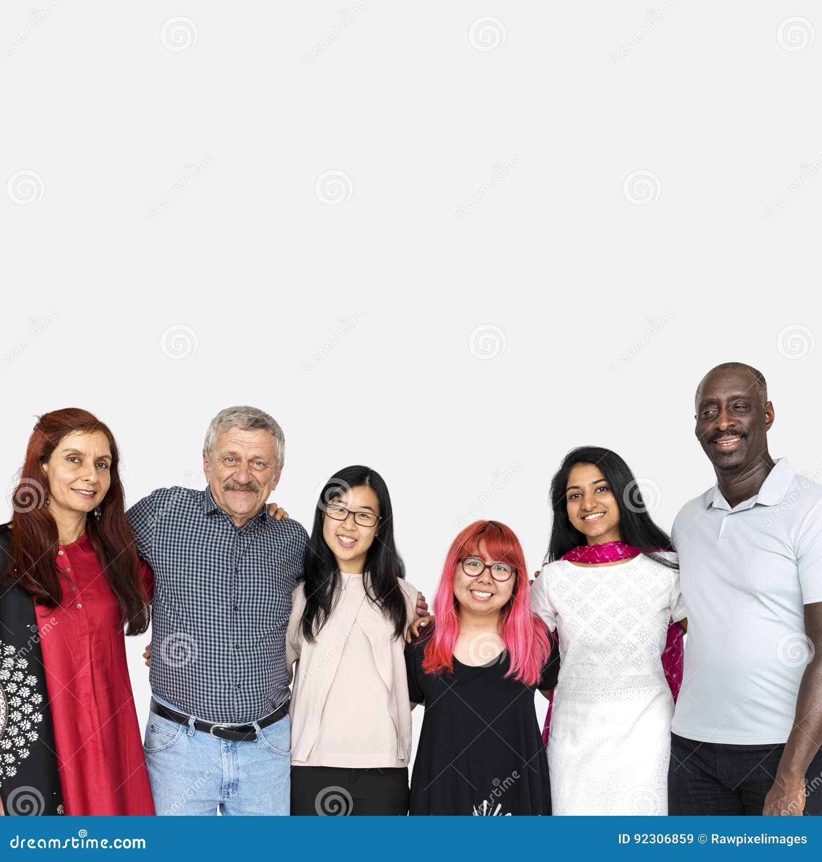Group of Diversity People Arms Around Support Together Stock Image ...