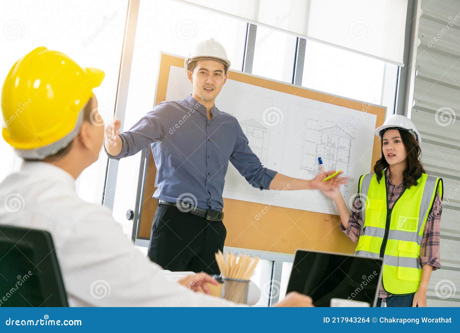 Group of Diversity People Engineer Meeting or Discussing Work in Office ...