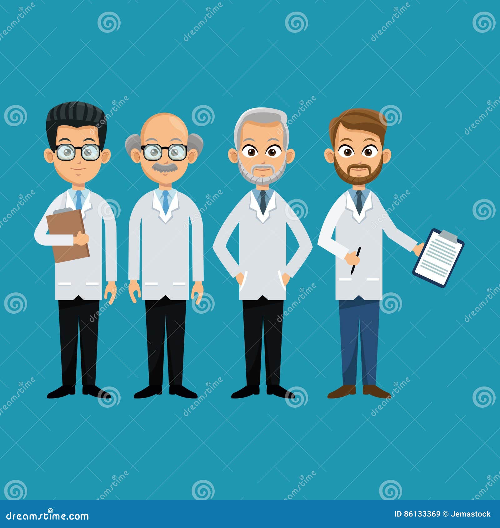 Group Doctor Professional Staff Stock Vector - Illustration of robe ...