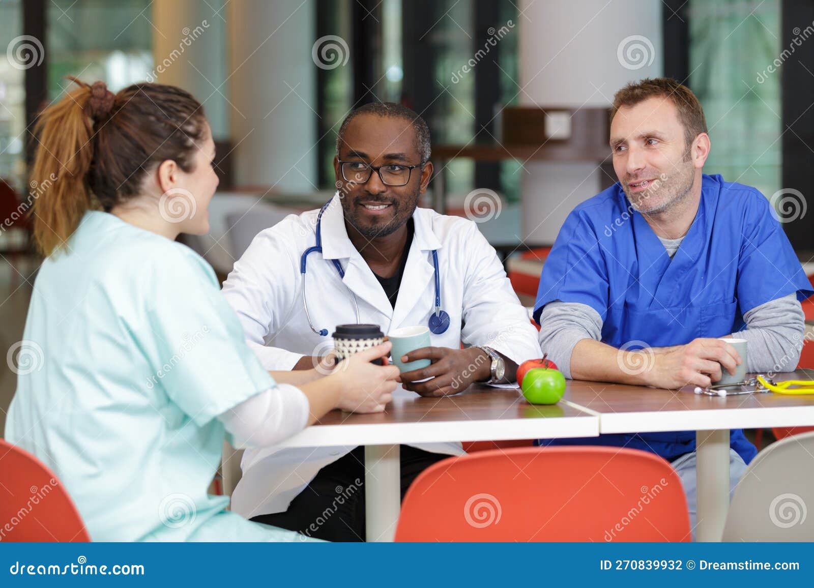 Group Doctors in Cafeteria or Canteen Stock Photo - Image of snack ...