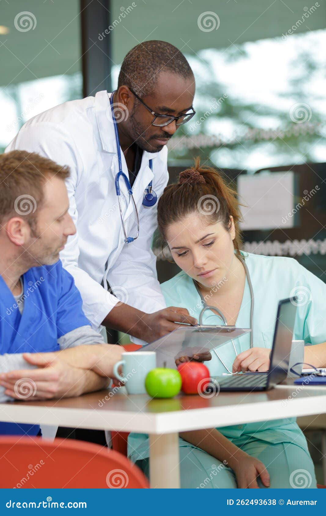 Group Doctors in Cafeteria Relaxing Stock Photo - Image of profession ...