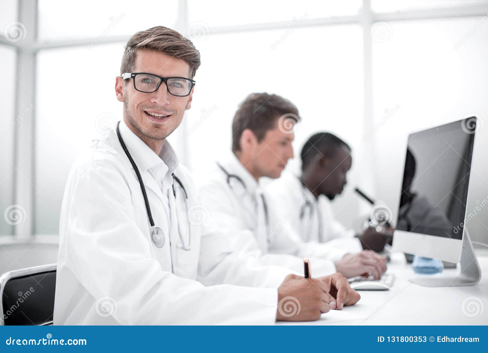 Group of Doctors Conducting Laboratory Studies Stock Image - Image of ...