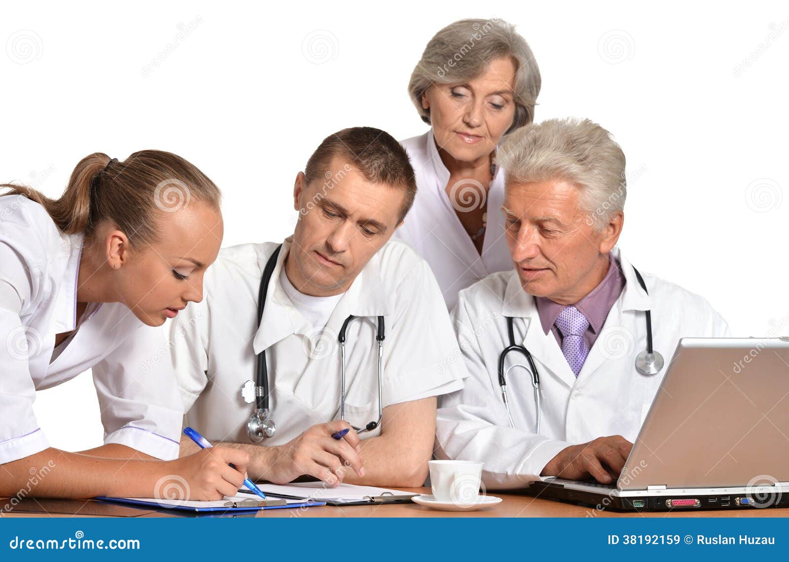 A Group of Doctors Discussing Stock Image - Image of consulting, girls ...