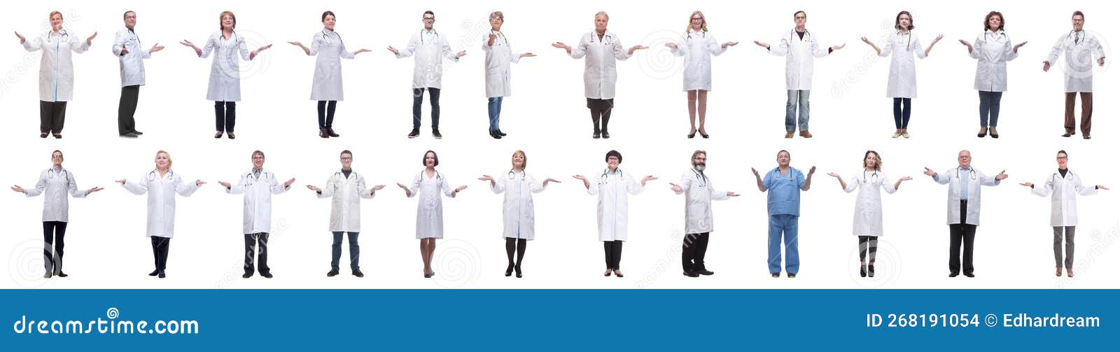 Group of Doctors in Full Length Isolated Stock Photo - Image of collage ...