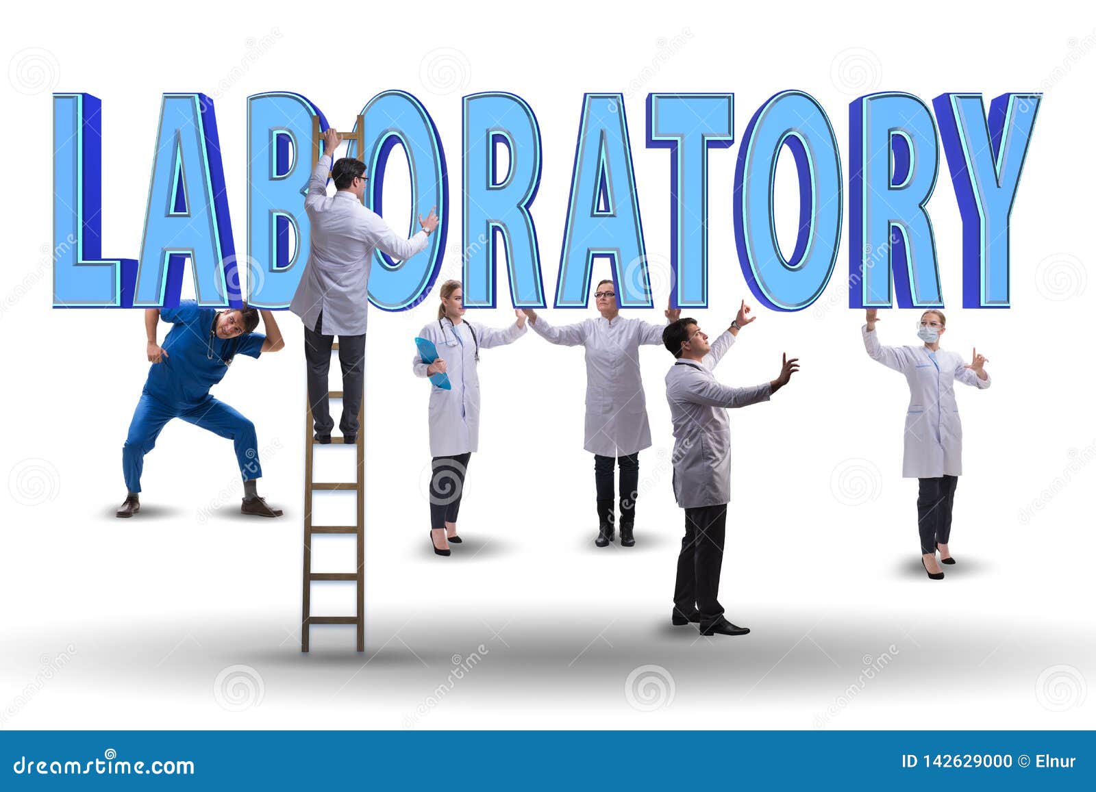 The Group of Doctors Holding Laboratory Letters Stock Photo - Image of ...