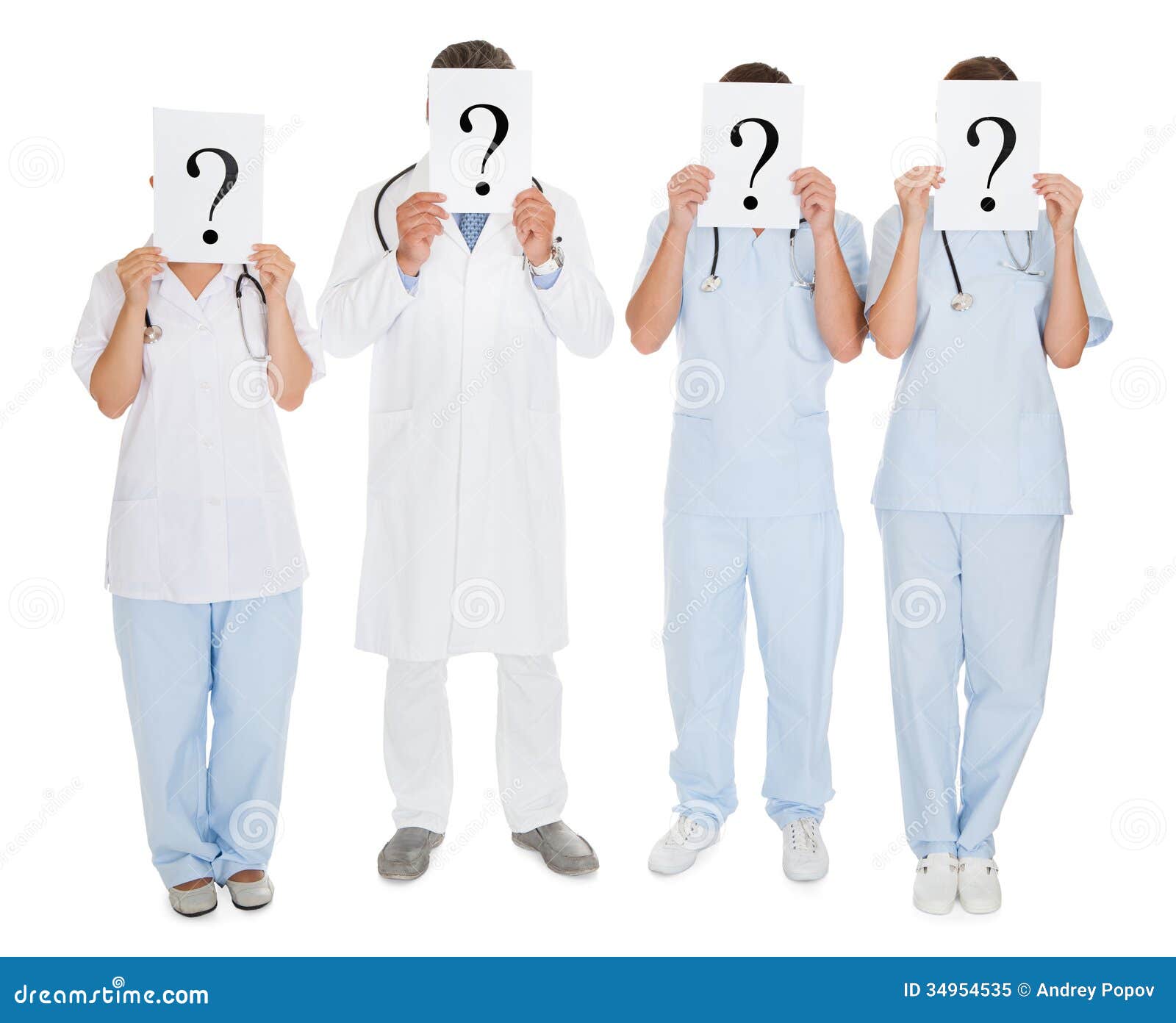 Group of Doctors Holding Question Mark Sign Stock Image - Image of ...