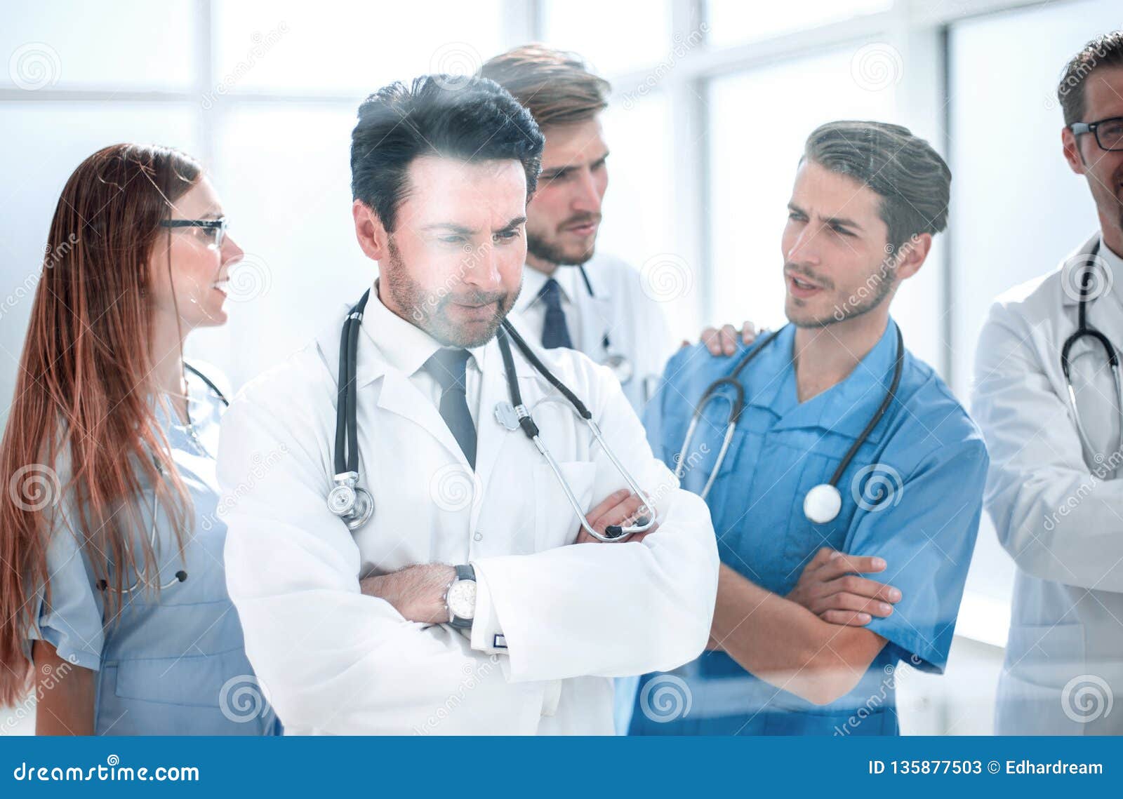 Group of Doctors Looking at the Computer Screen Stock Image - Image of ...