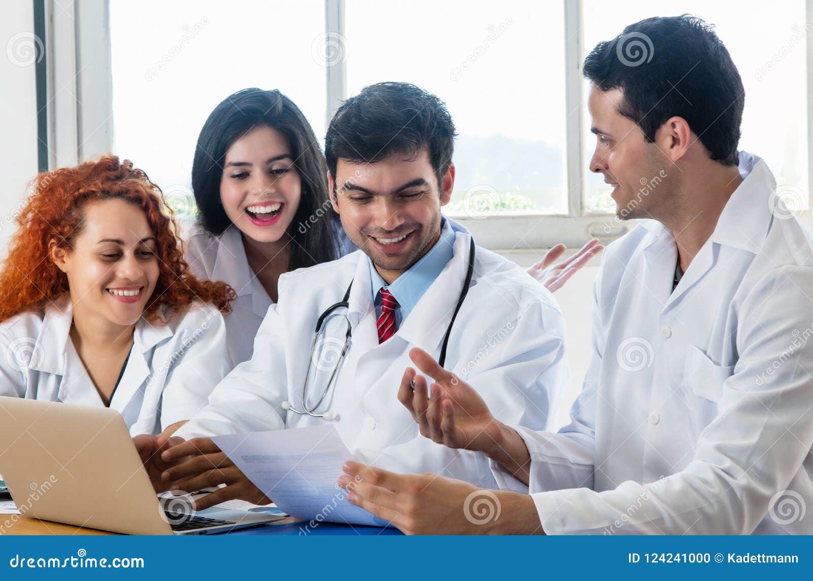 Group of Doctors and Nurses in Discussion at Hospital Stock Photo ...
